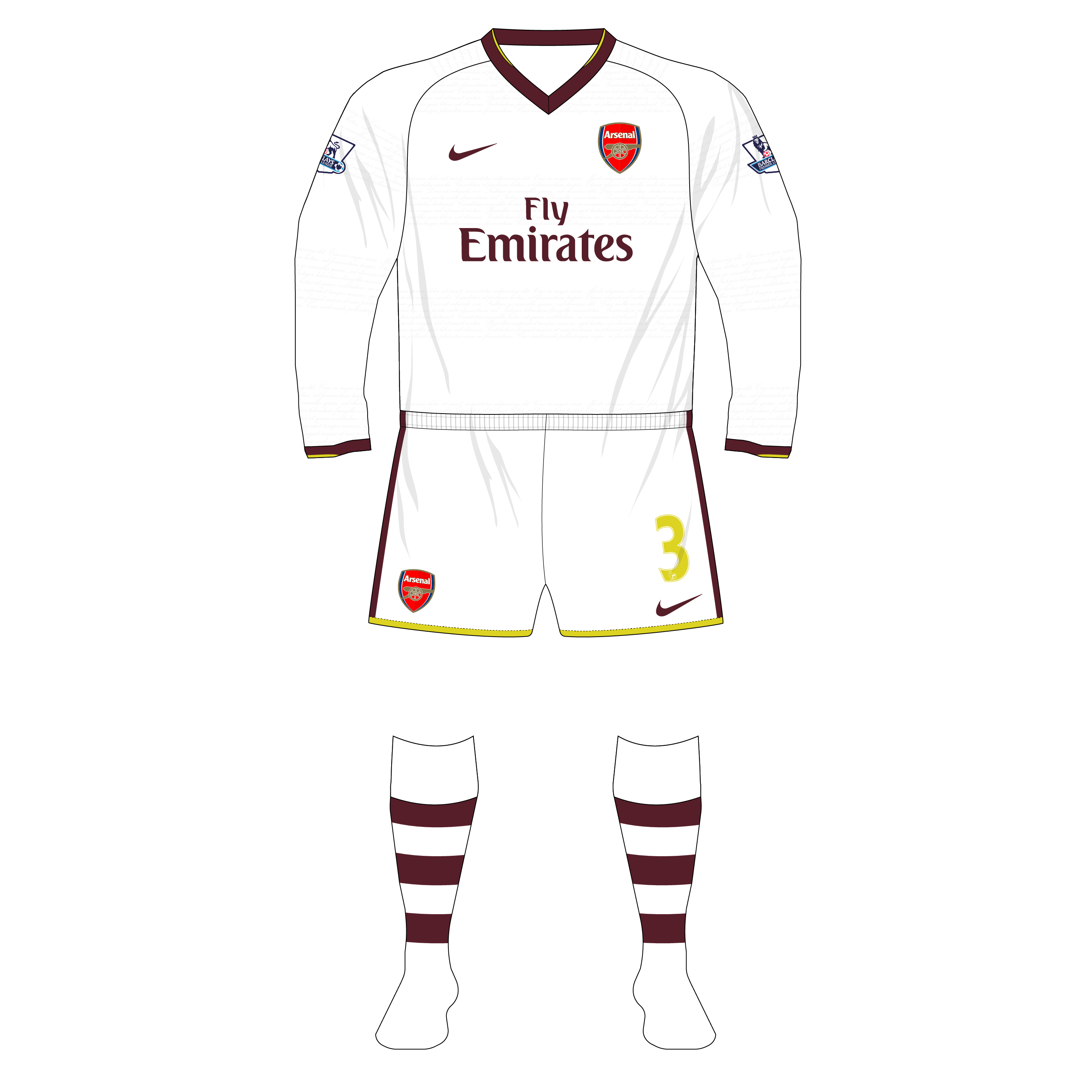 Arsenal-2007-2008-Nike-away-white-shorts-Sheffield-United-01 – Museum ...