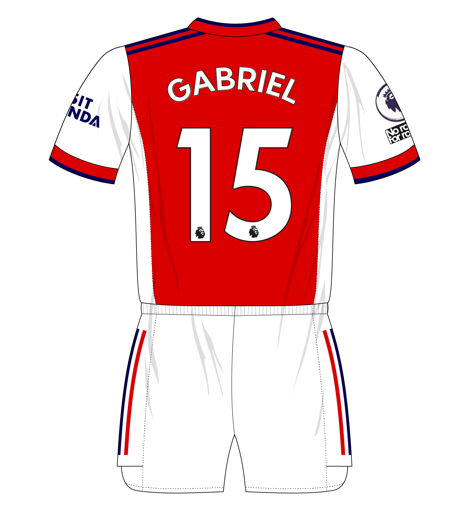 Arsenal-2021-2022-adidas-home-number-15-Gabriel-01 – Museum of Jerseys
