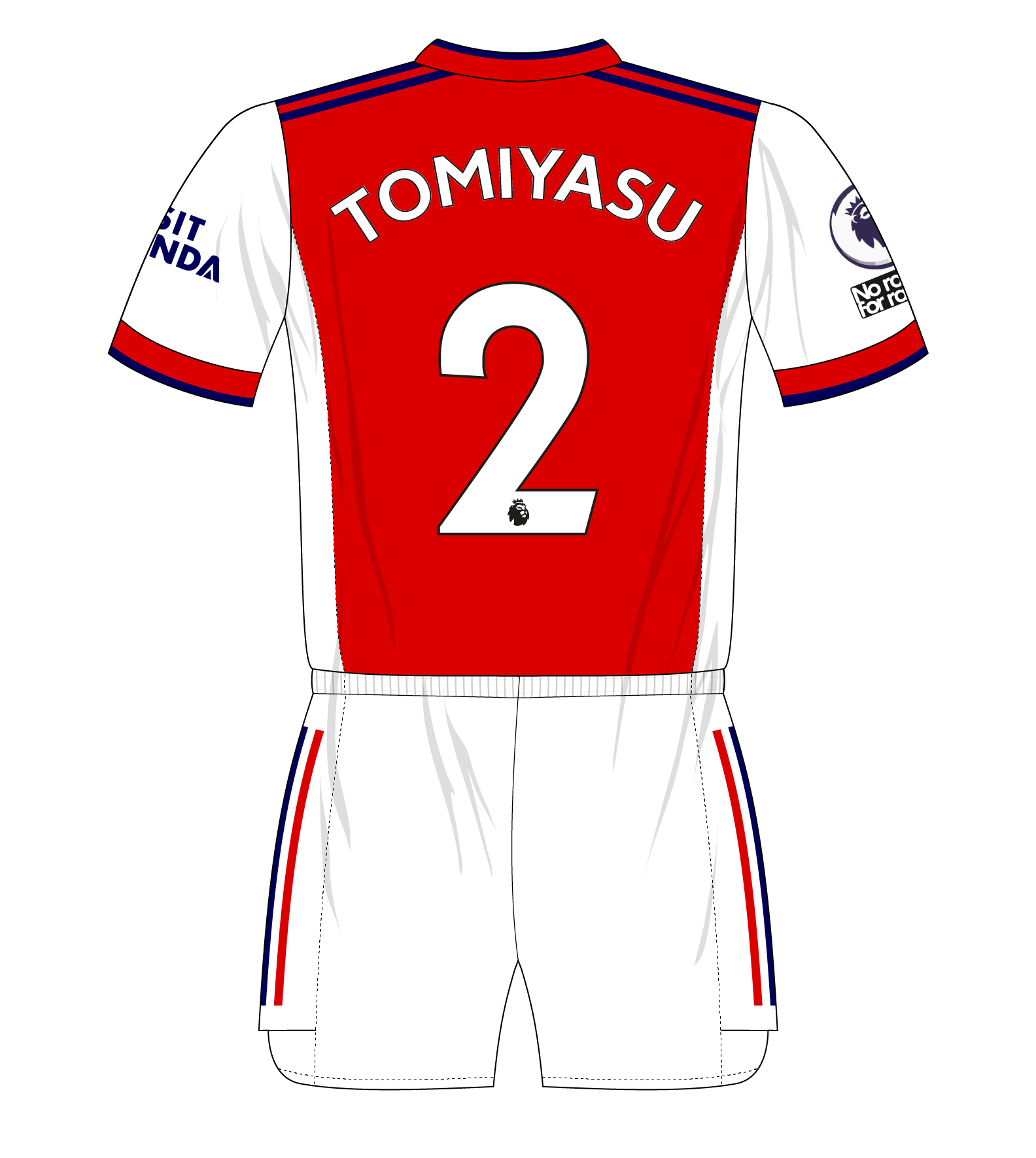 Arsenal-2021-2022-adidas-home-number-2-Tomiyasu-01 – Museum of Jerseys