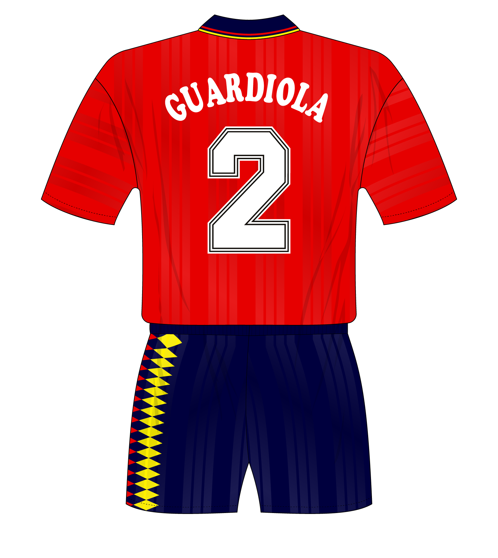 Spain-1994-adidas-home-back-number-2-Guardiola-01 – Museum of Jerseys