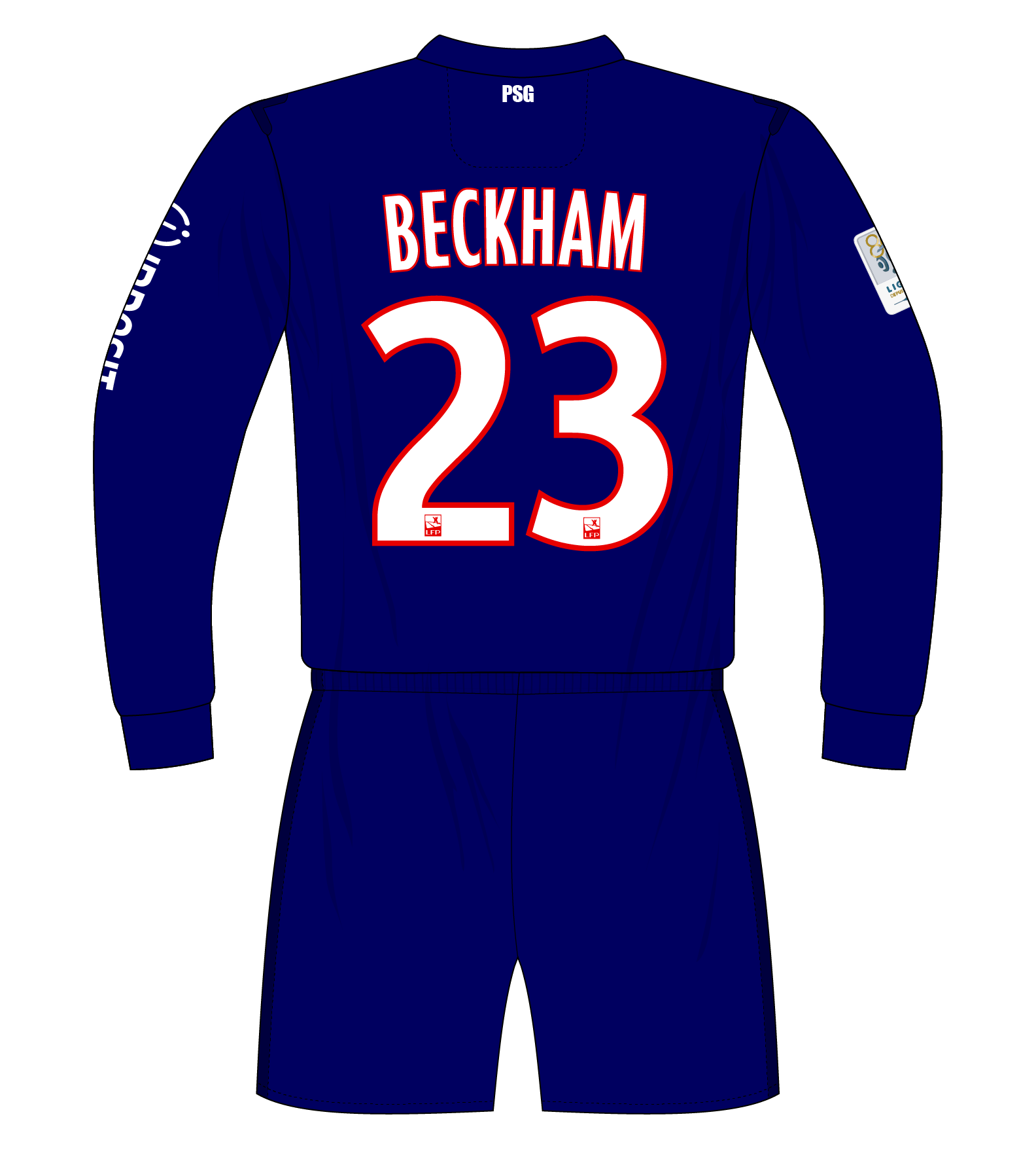 Paris-Saint-Germain-2012-2013-home-numero-23-Beckham-01 – Museum of Jerseys