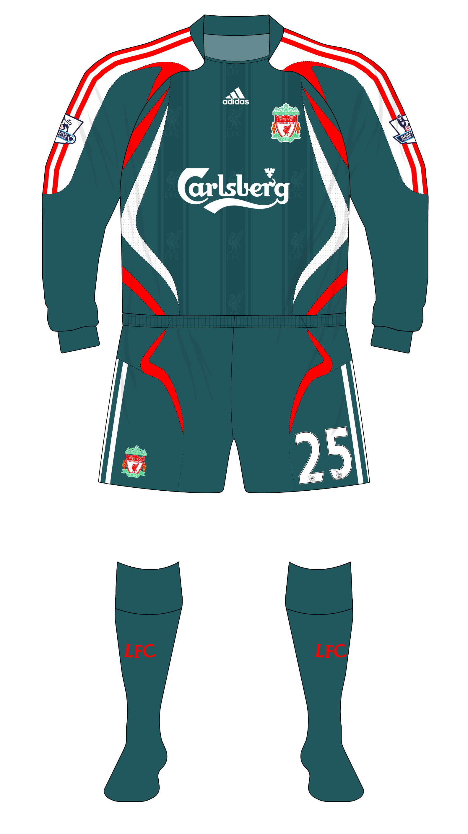 Liverpool-2007-2008-adidas-goalkeeper-green-green-shorts-01 | Museum of ...
