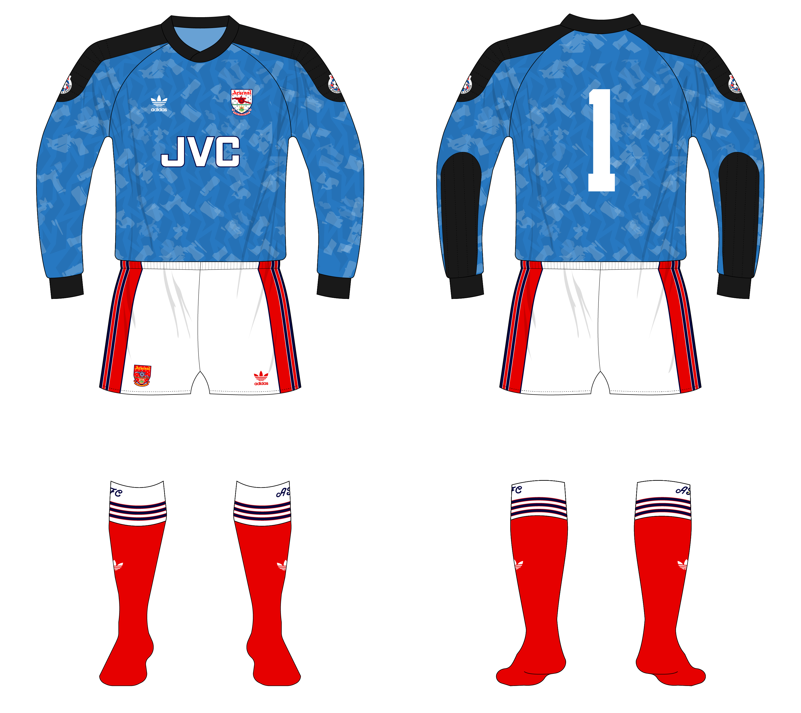 Arsenal-1990-1991-adidas-goalkeeper-blue-front-01 – Museum of Jerseys