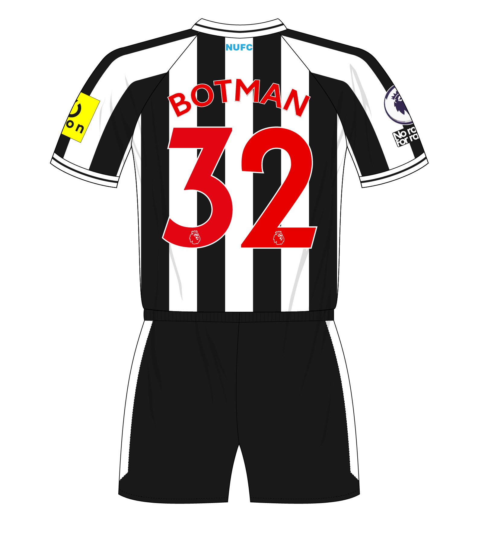 Newcastle-United-2022-2023-home-number-32-Botman – Museum of Jerseys