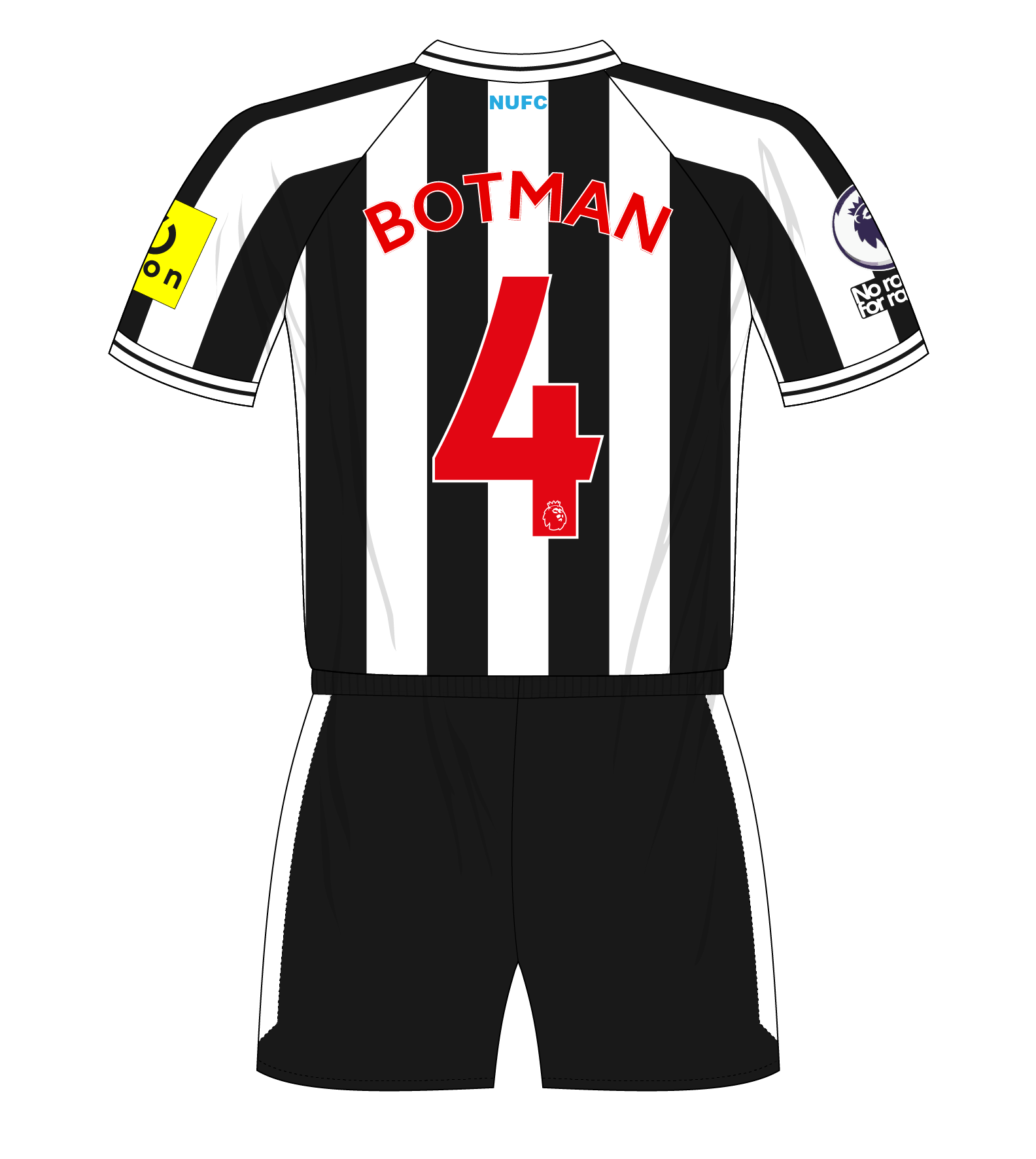 Newcastle-United-2022-2023-home-number-4-Botman – Museum of Jerseys
