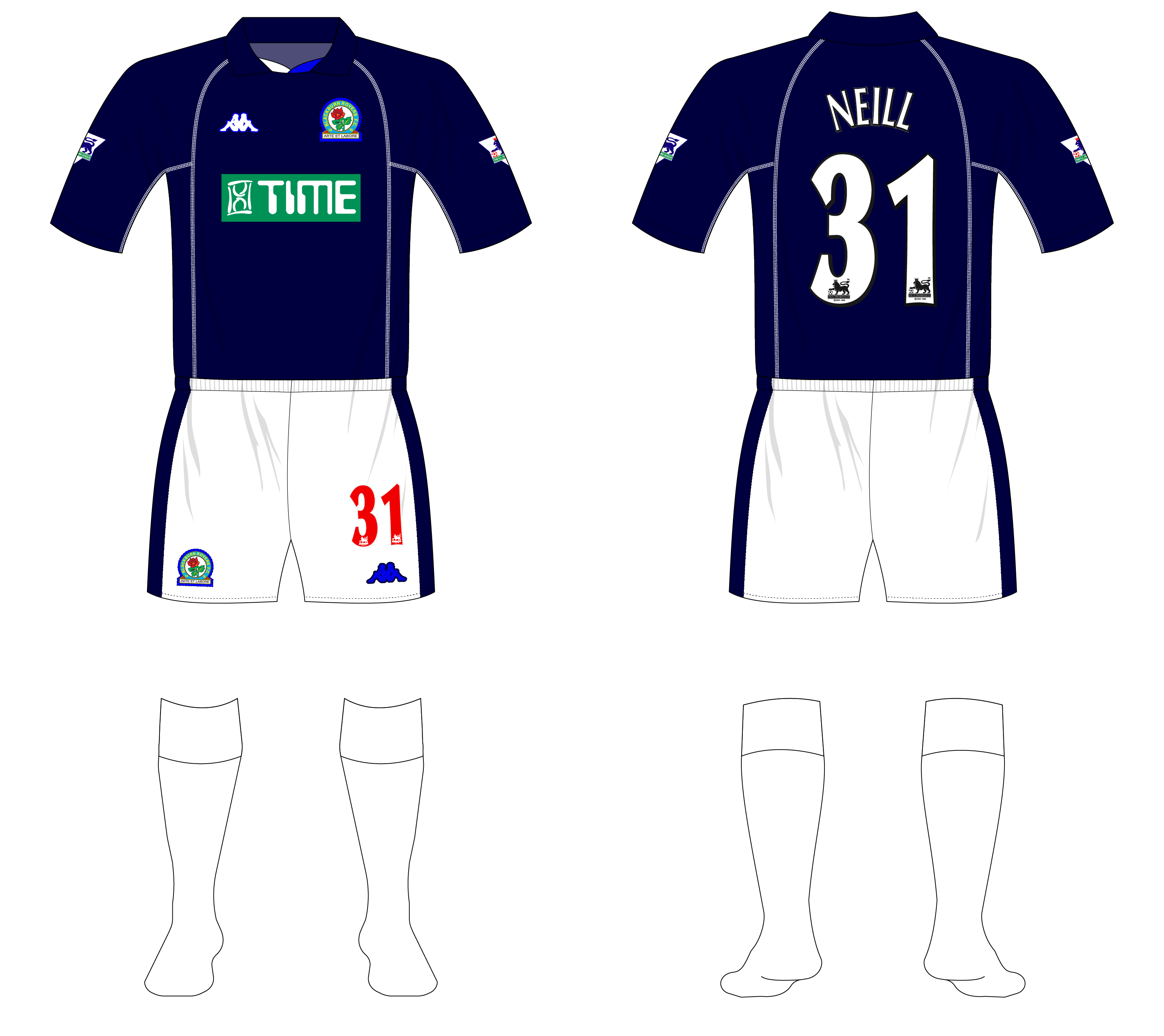Blackburn-Rovers-2001-2002-Kappa-away-white-shorts-socks_1 – Museum of ...