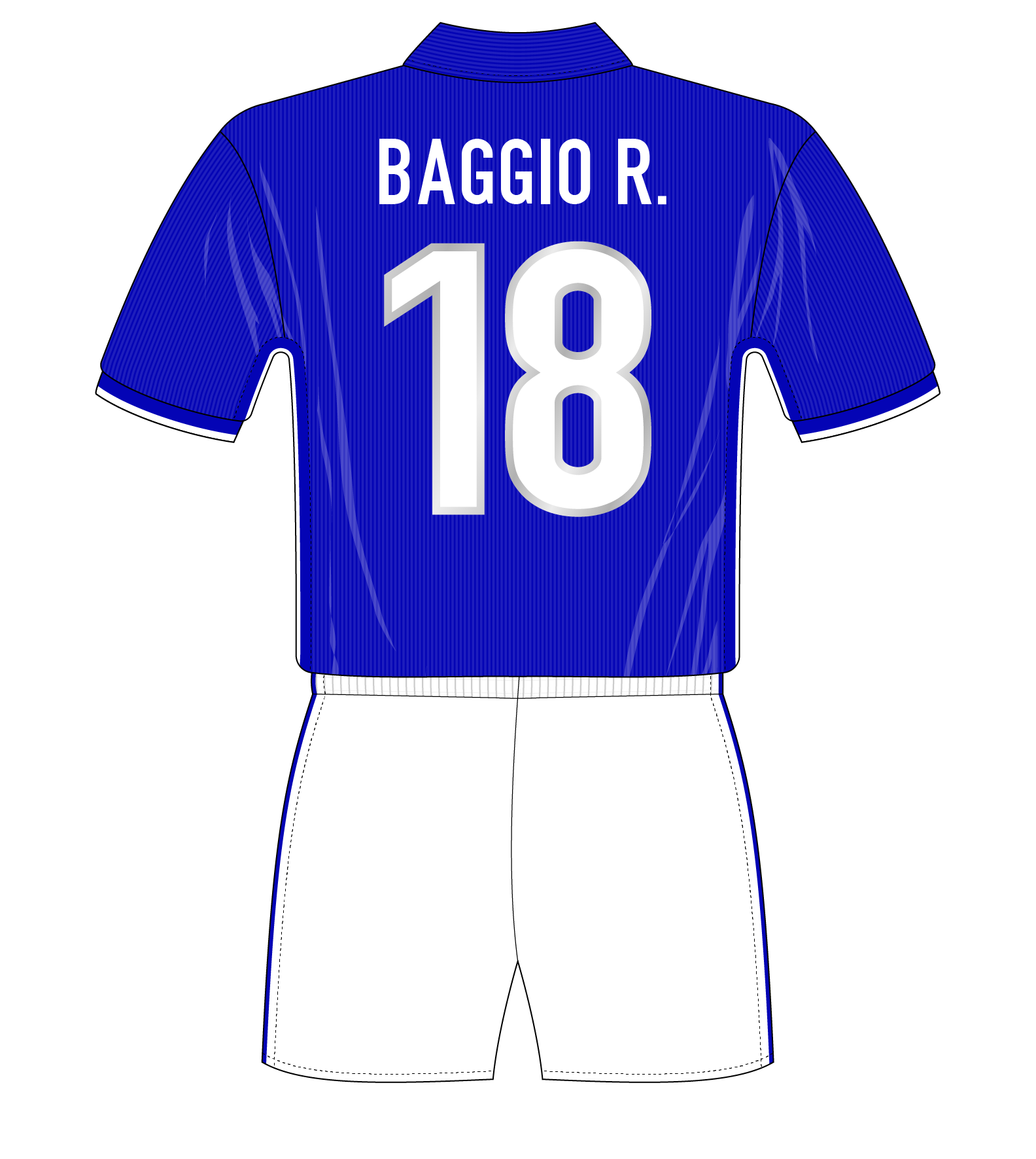Italy-1998-World-Cup-home-back-number-18-Roberto-Baggio – Museum of Jerseys