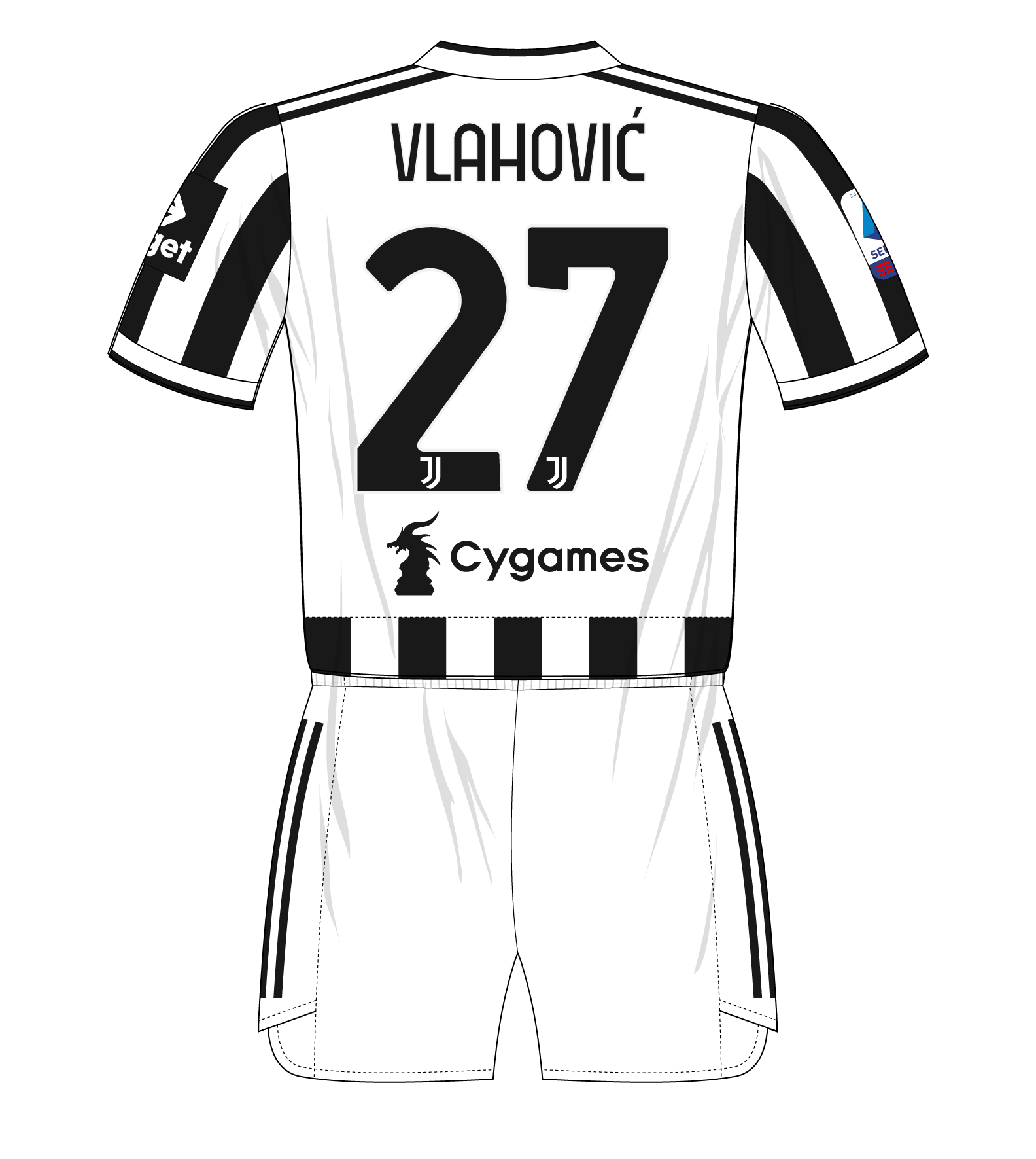 Juventus-2021-2022-home-number-27-Vlahovic – Museum of Jerseys