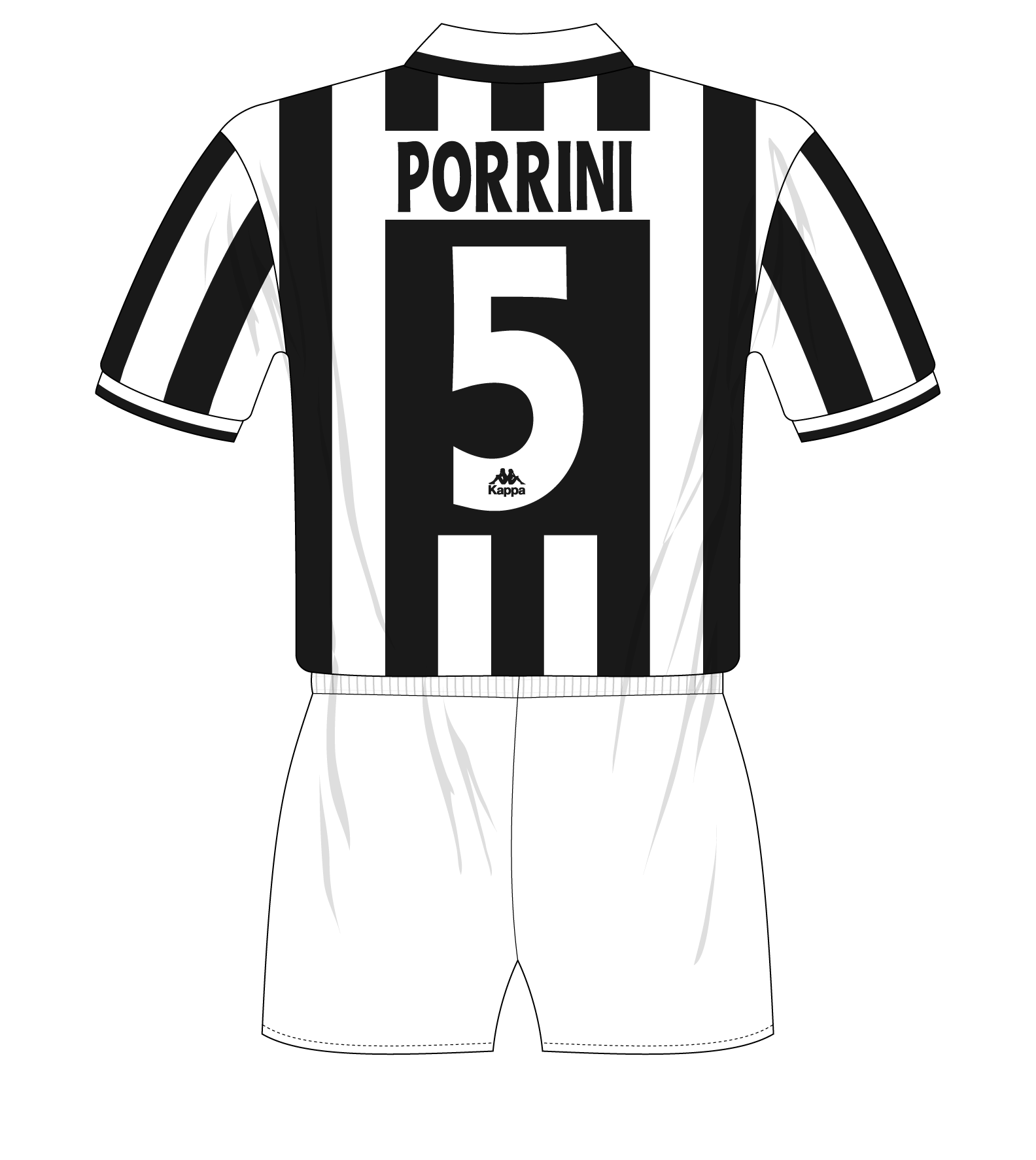 Juventus-1995-1996-home-number-5-Porrini – Museum of Jerseys