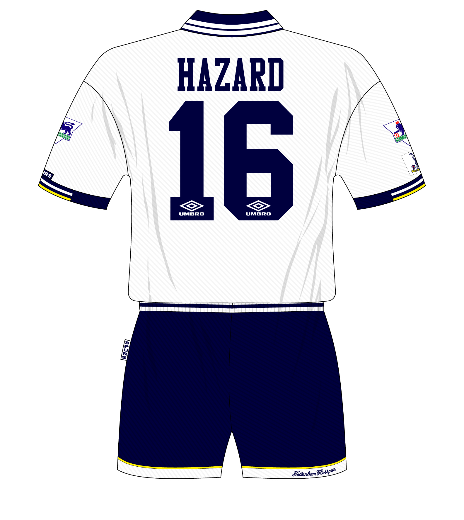 Tottenham-Hotspur-Spurs-1993-1994-home-number-16-Hazard – Museum of Jerseys