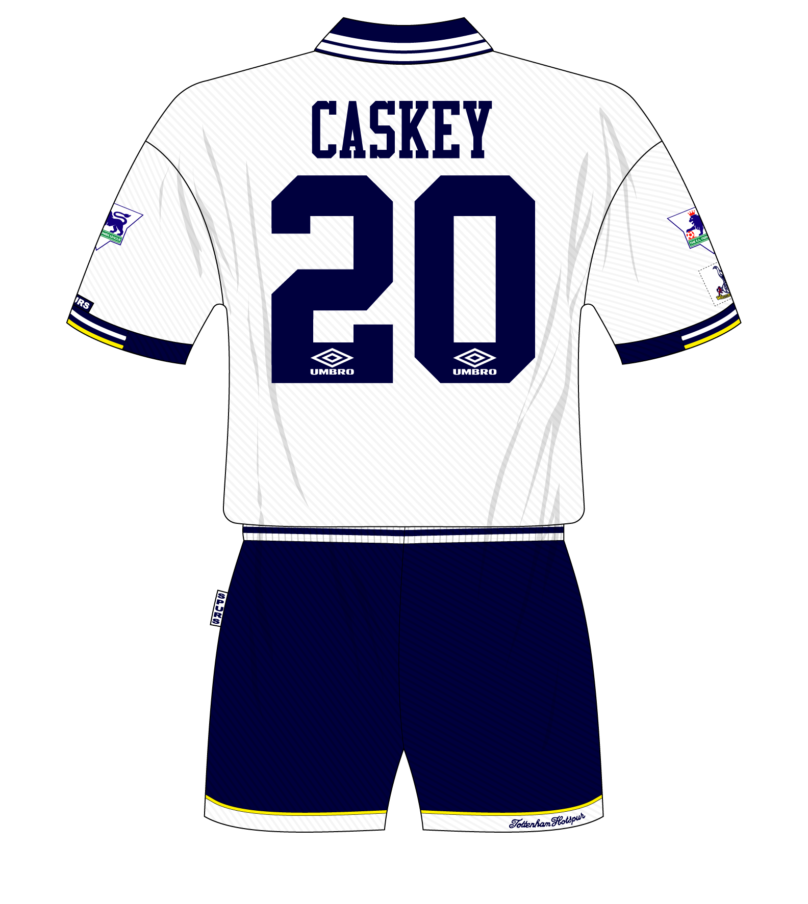 Tottenham-Hotspur-Spurs-1993-1994-home-number-20-Caskey – Museum of Jerseys