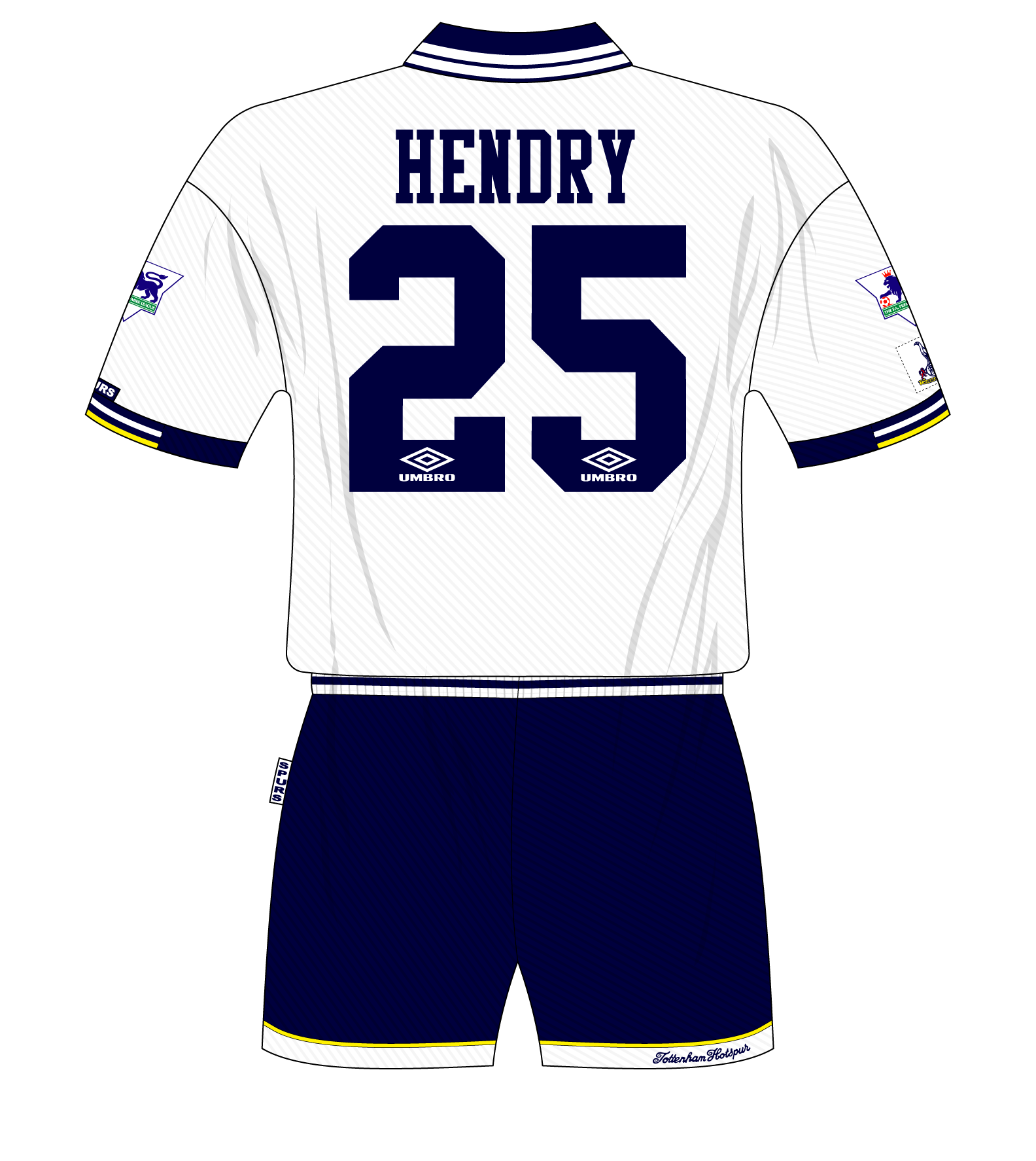 Tottenham-Hotspur-Spurs-1993-1994-home-number-25-Hendry – Museum of Jerseys
