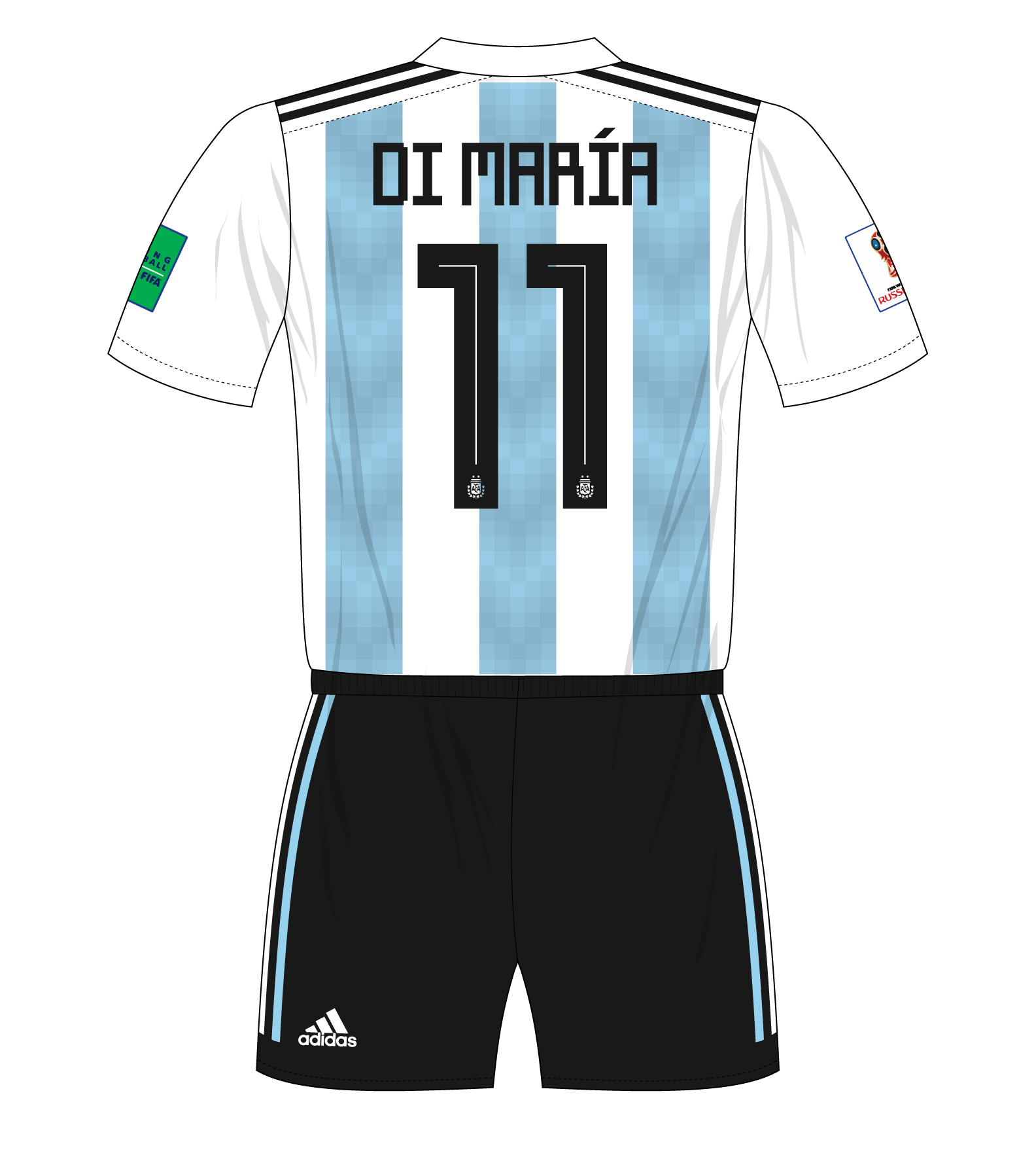 Argentina-2018-World-Cup-home-number-11-Di-María – Museum of Jerseys