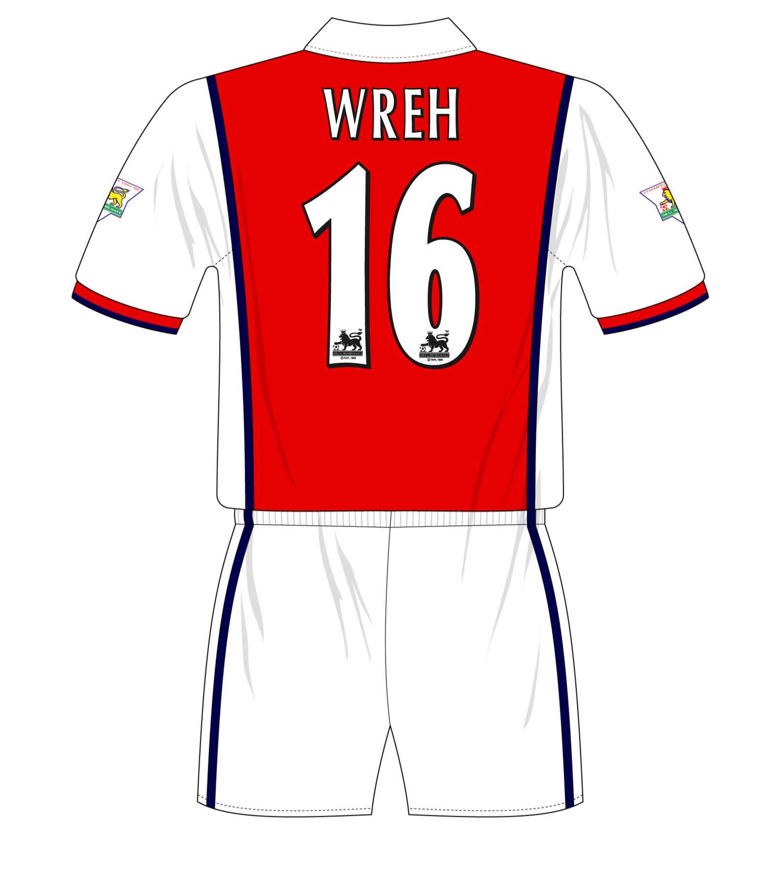 Arsenal-1998-1999-home-number-16-Wreh – Museum of Jerseys