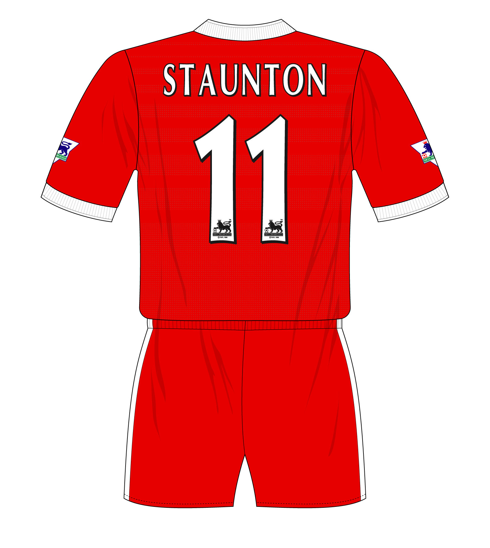 Liverpool-1998-1999-home-number-11-Staunton – Museum of Jerseys