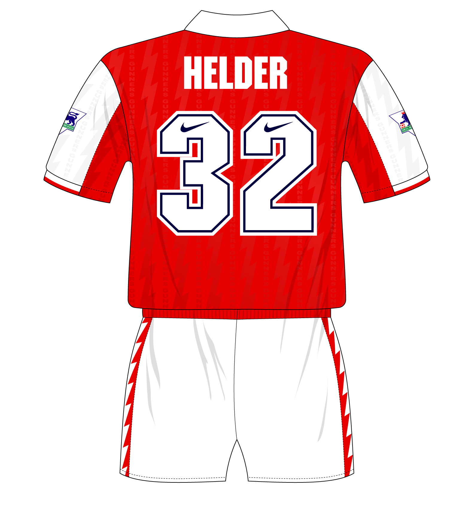 Arsenal-1994-1995-home-number-32-Helder – Museum of Jerseys