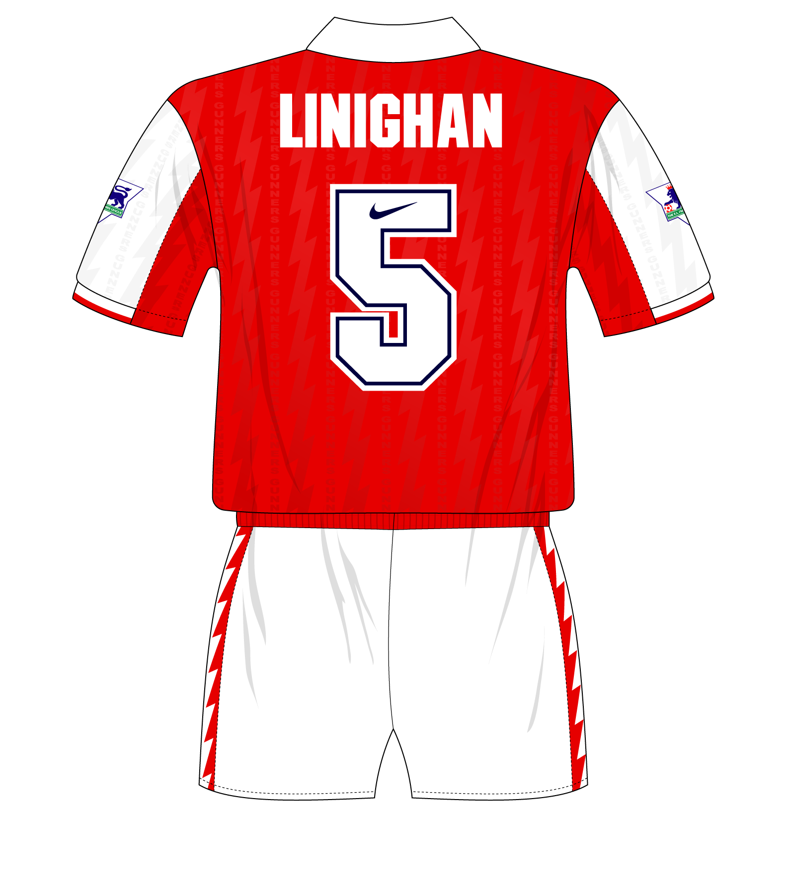 Arsenal-1994-1995-home-number-5-Linighan – Museum of Jerseys