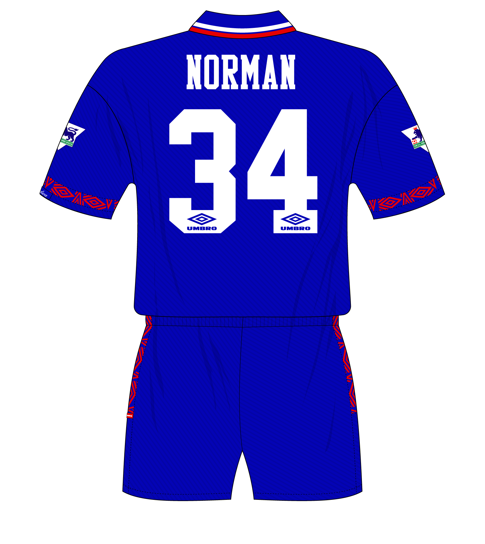 Chelsea-1993-1994-home-number-34-Norman – Museum of Jerseys