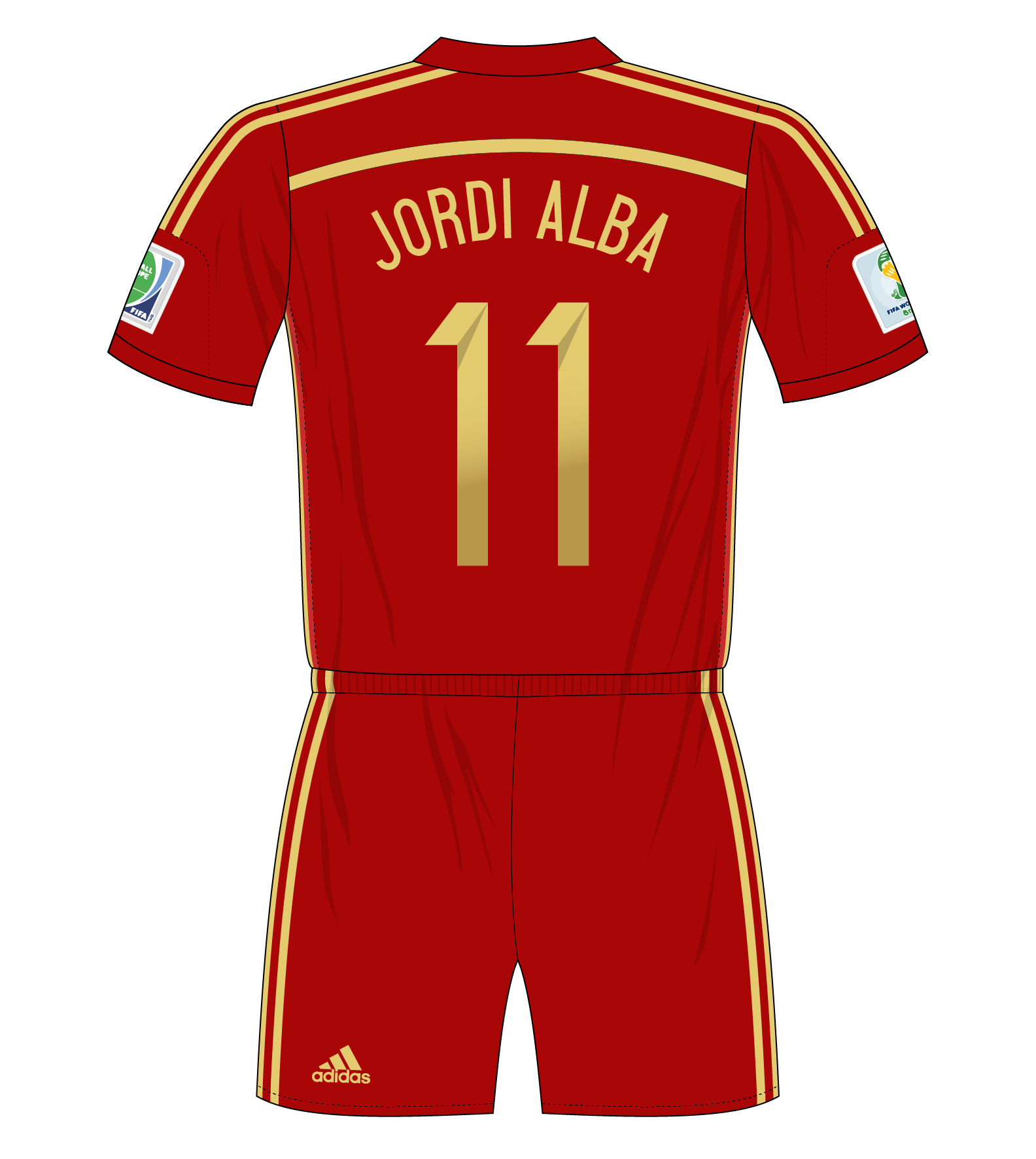 Spain-2014-World-Cup-home-back-number-11-Jordi-Alba – Museum of Jerseys
