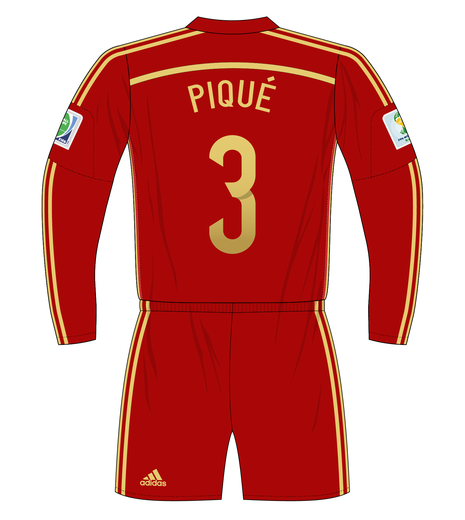 Spain-2014-World-Cup-home-back-number-3-Piqué – Museum of Jerseys