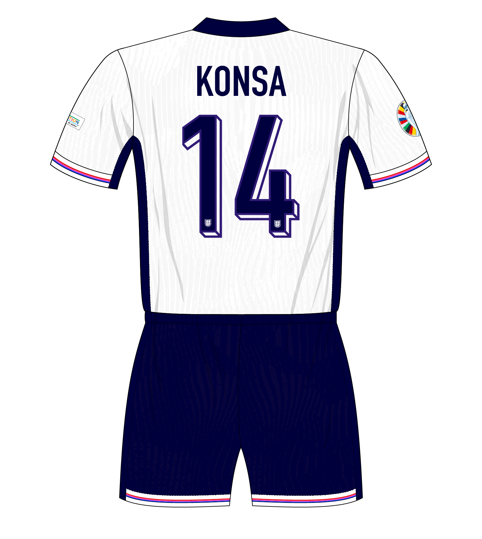 England-2024-Euro-home-number-14-Konsa – Museum of Jerseys