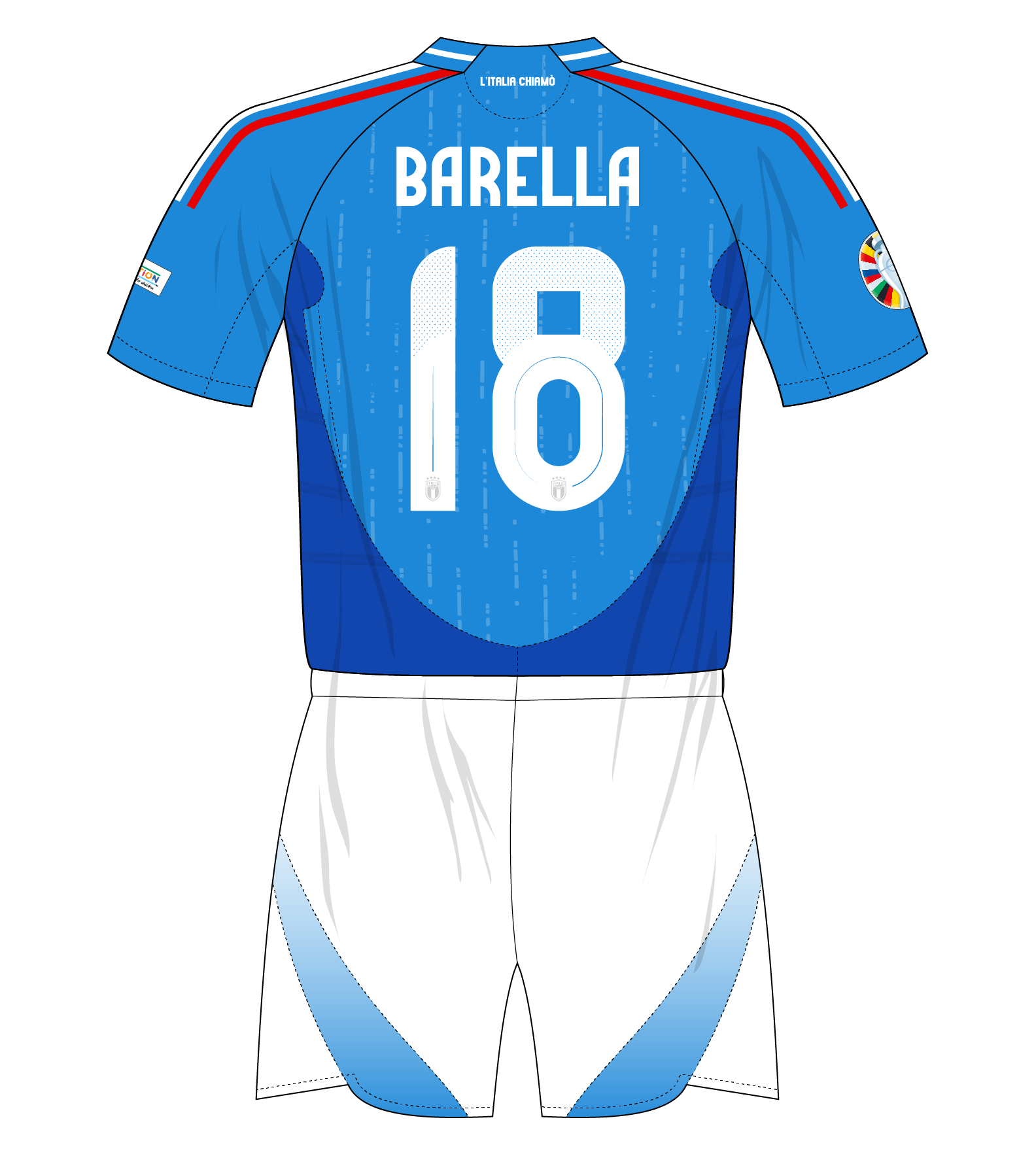 Italy-2024-Euro-home-number-18-Barella – Museum of Jerseys