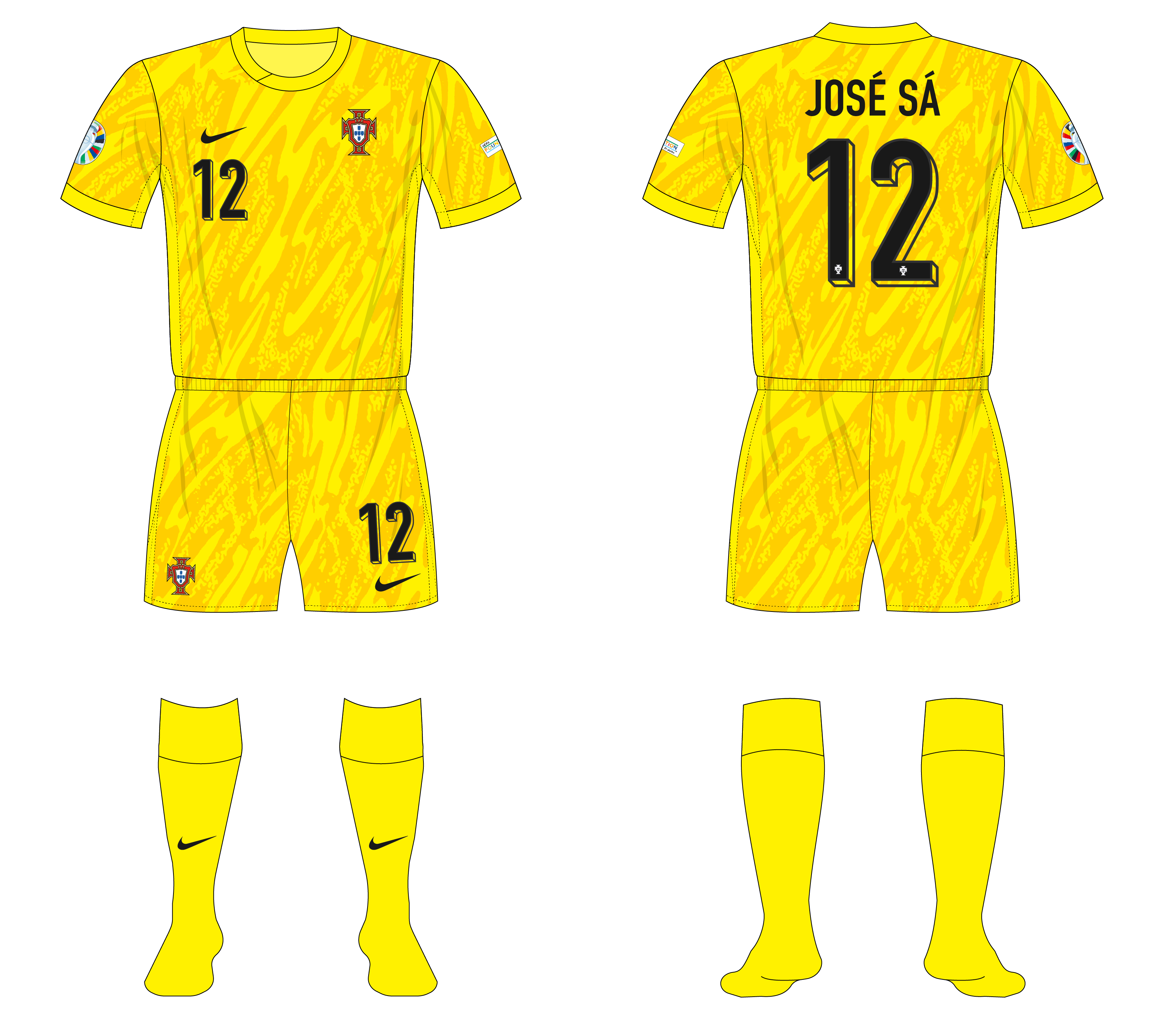 Portugal-2024-Nike-goalkeeper-yellow – Museum of Jerseys