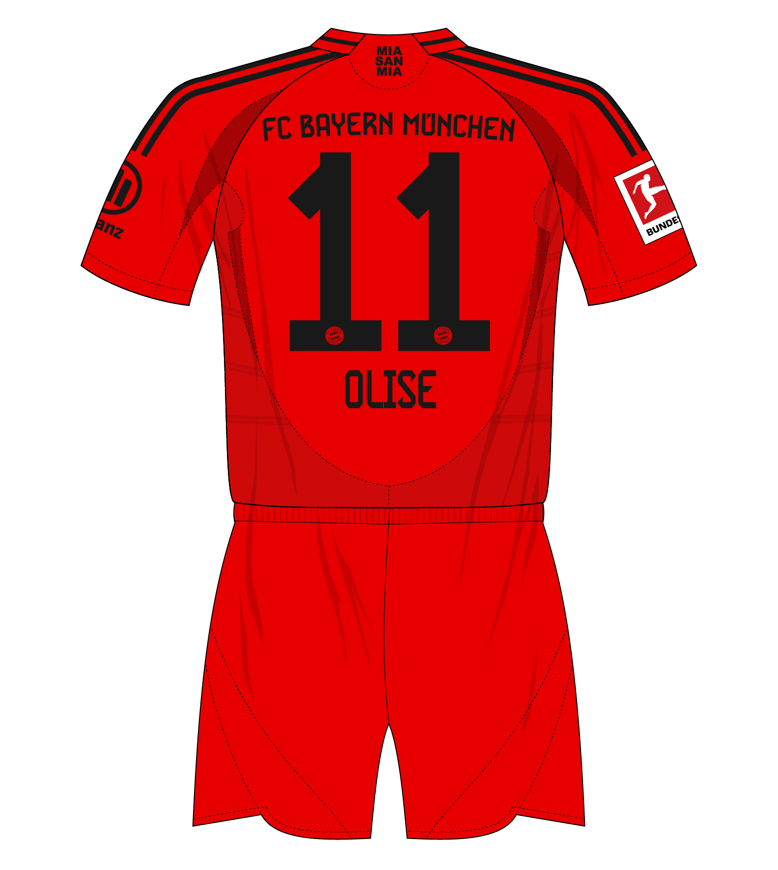Bayern-München-Munich-2024-2025-home-number-11-Olise – Museum of Jerseys