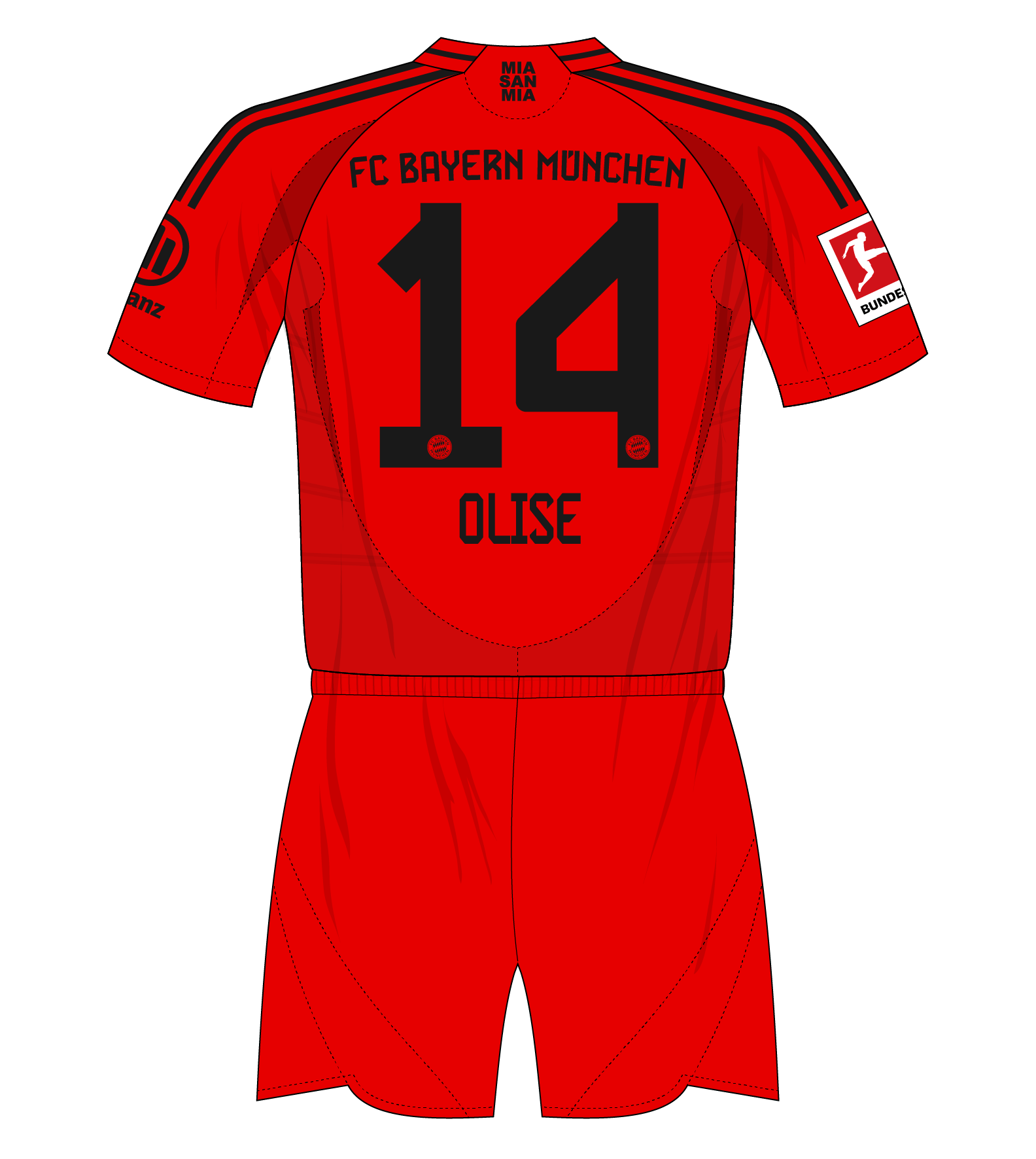 Bayern-München-Munich-2024-2025-home-number-14-Olise – Museum of Jerseys
