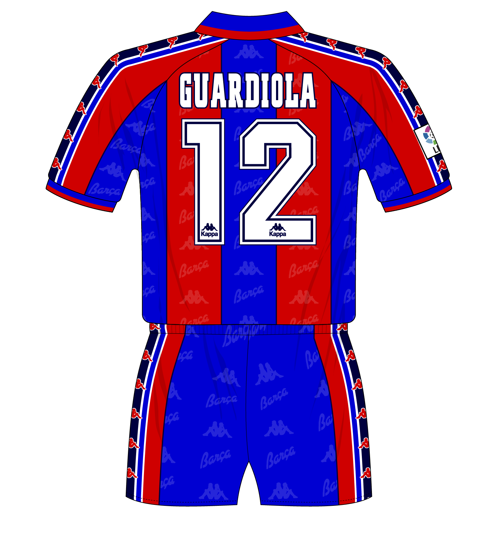 Barcelona-1995-1996-home-number-12-Guardiola – Museum of Jerseys