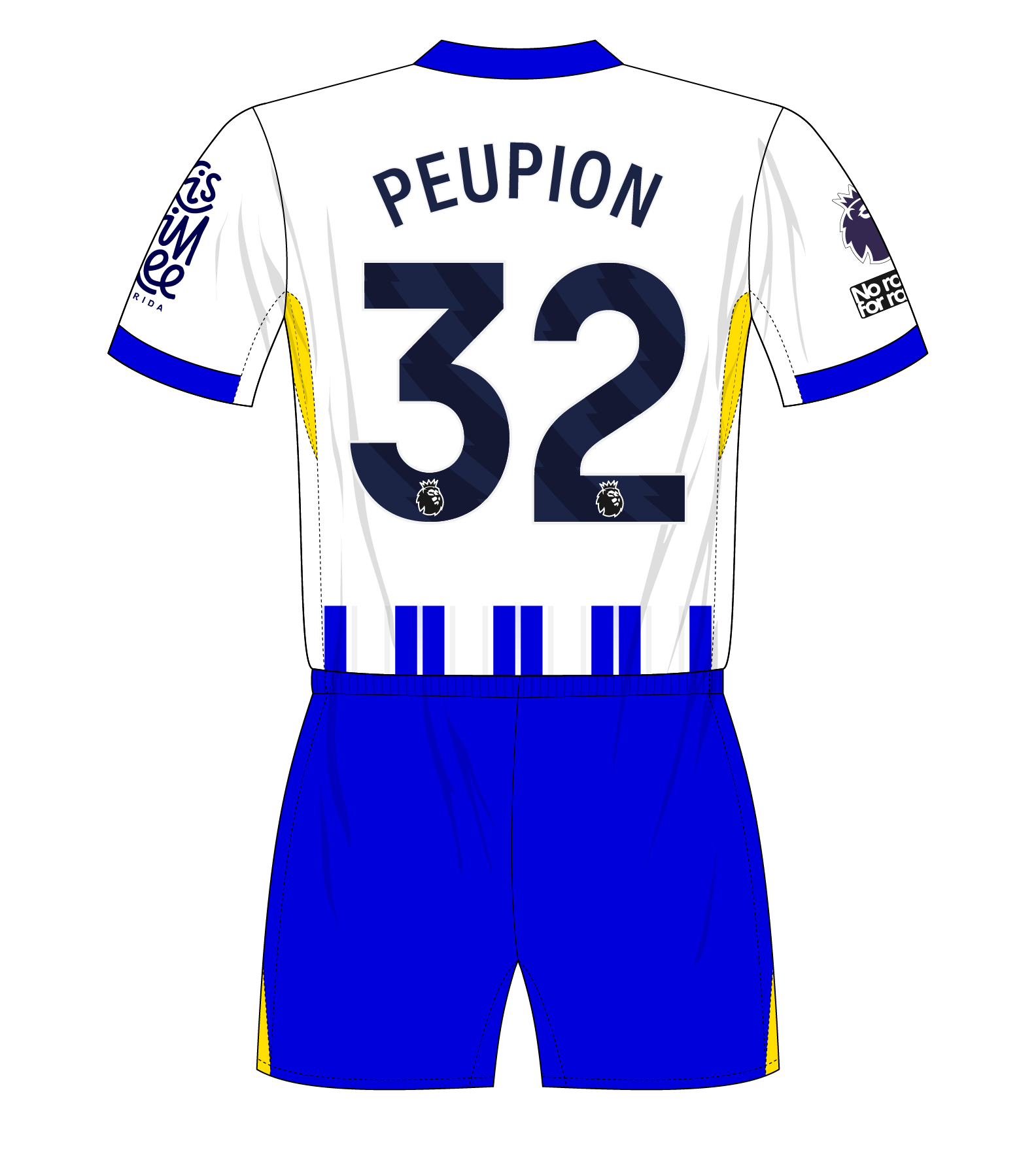 Brighton-Hove-Albion-2024-2025-home-number-32-Peupion – Museum of Jerseys