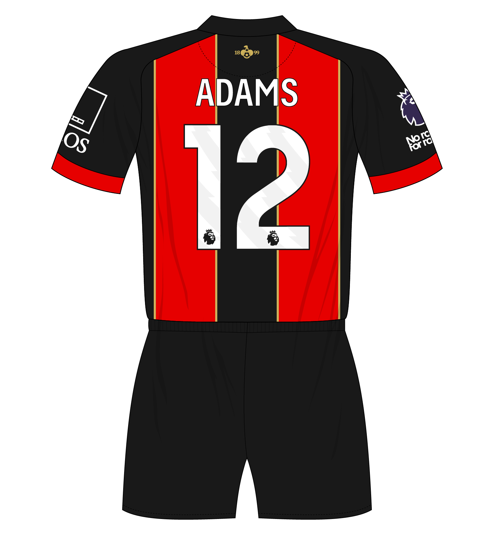 Bournemouth-2024-2025-home-number-12-Adams – Museum of Jerseys