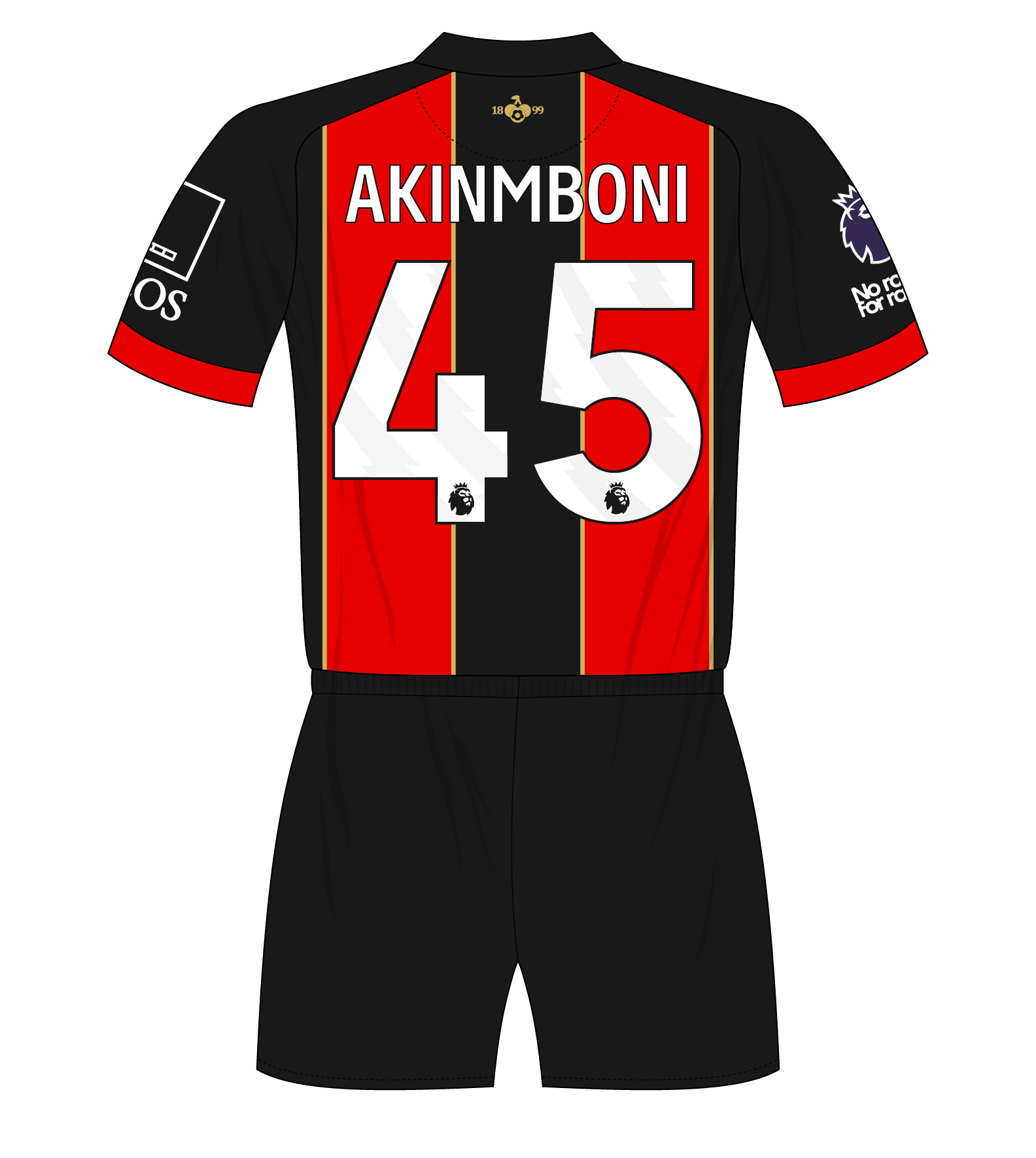 Bournemouth-2024-2025-home-number-45-Akinmboni – Museum of Jerseys