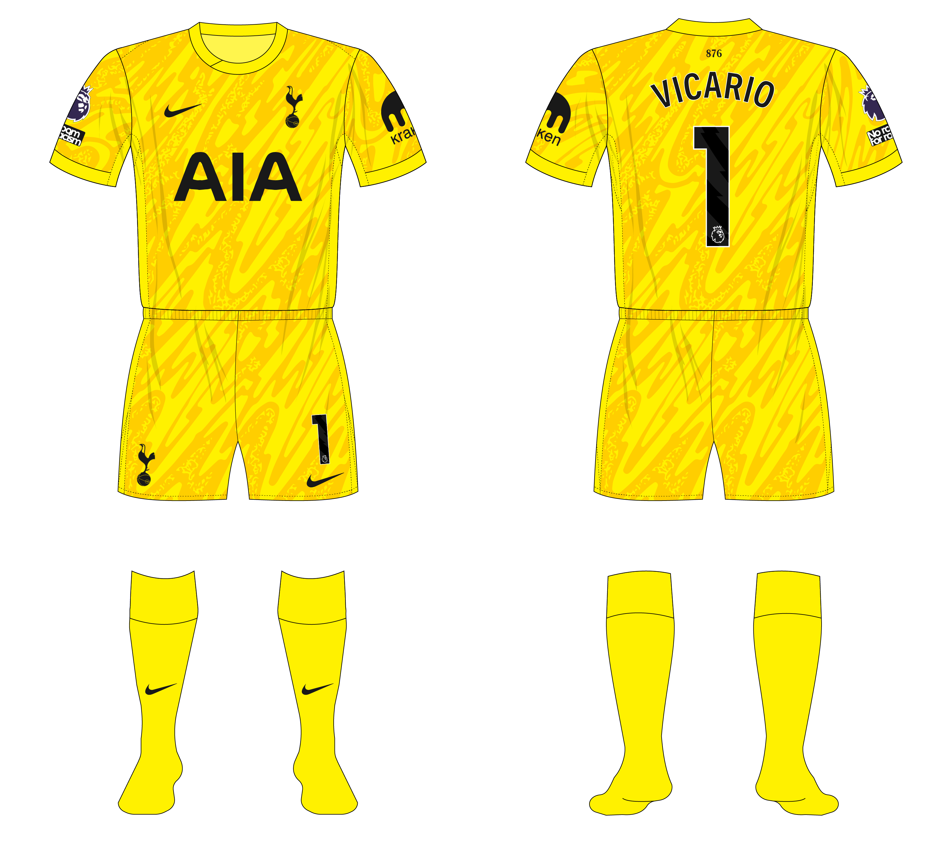 Tottenham-Hotspur-Spurs-2024-2025-Nike-goalkeeper-yellow – Museum of ...