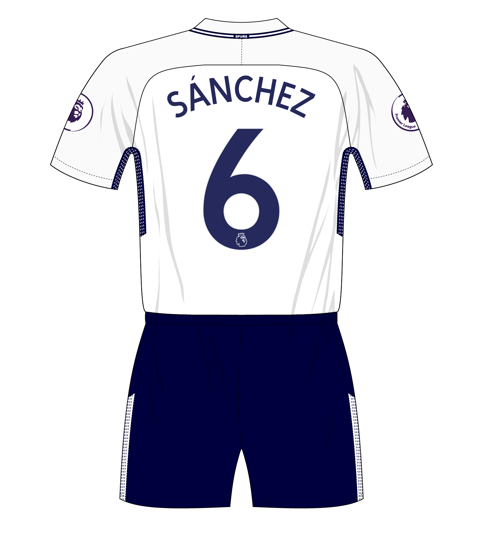 Tottenham-Hotspur-Spurs-2017-2018-home-number-6-Sanchez – Museum of Jerseys