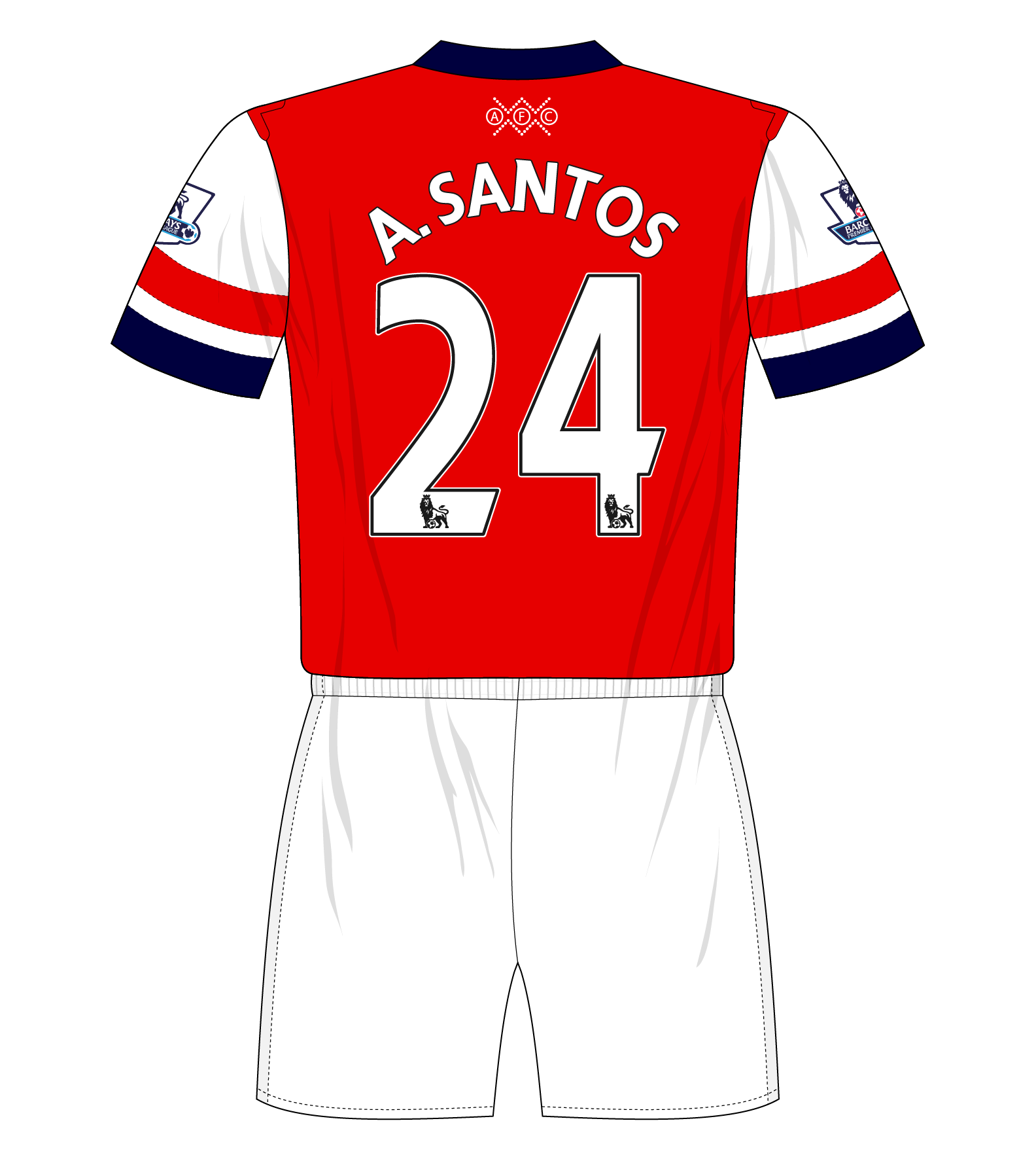 Arsenal-2013-2014-home-number-24-Andre-Santos – Museum of Jerseys