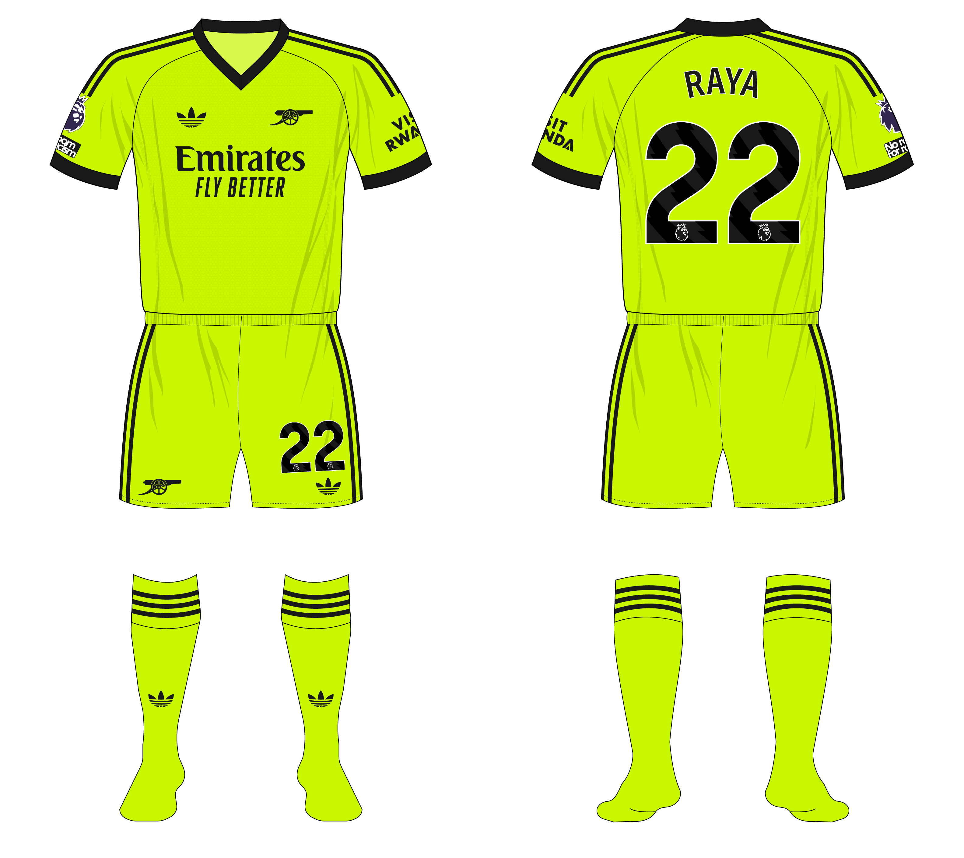 Arsenal-2024-2025-adidas-goalkeeper-lime – Museum of Jerseys
