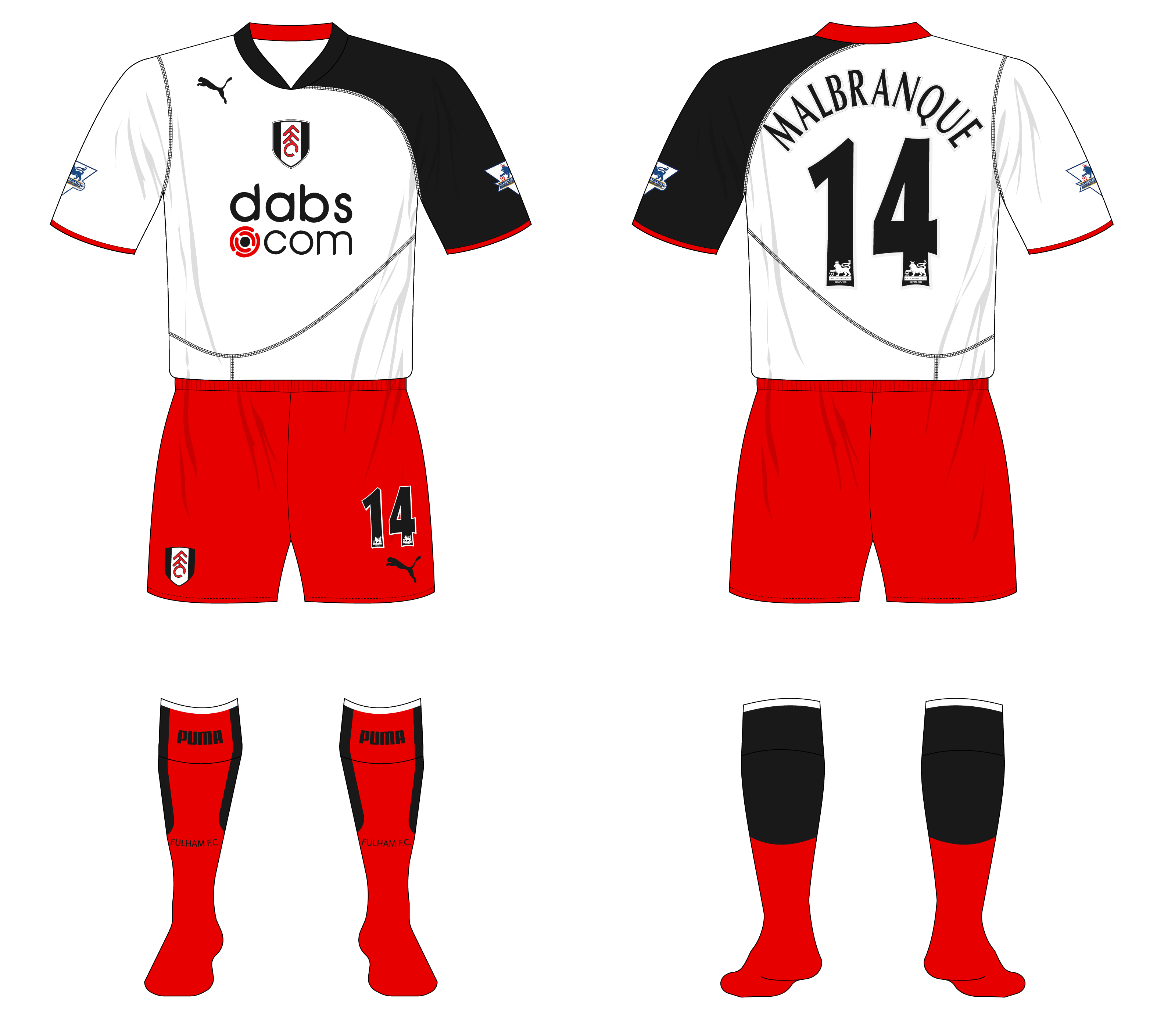 Fulham-2003-2004-Puma-home-red-shorts-socks – Museum of Jerseys
