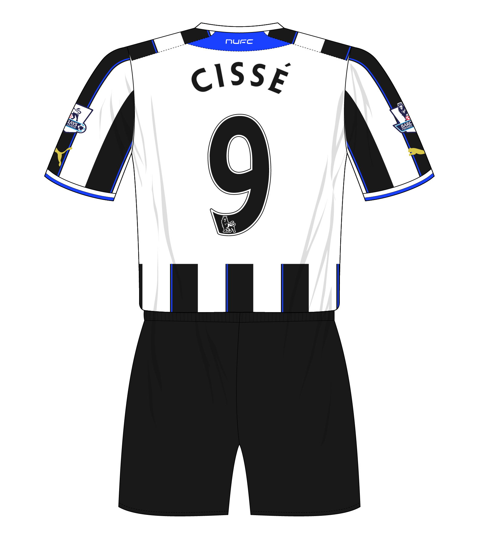 Newcastle-United-2013-2014-home-number-9-Cissé – Museum of Jerseys