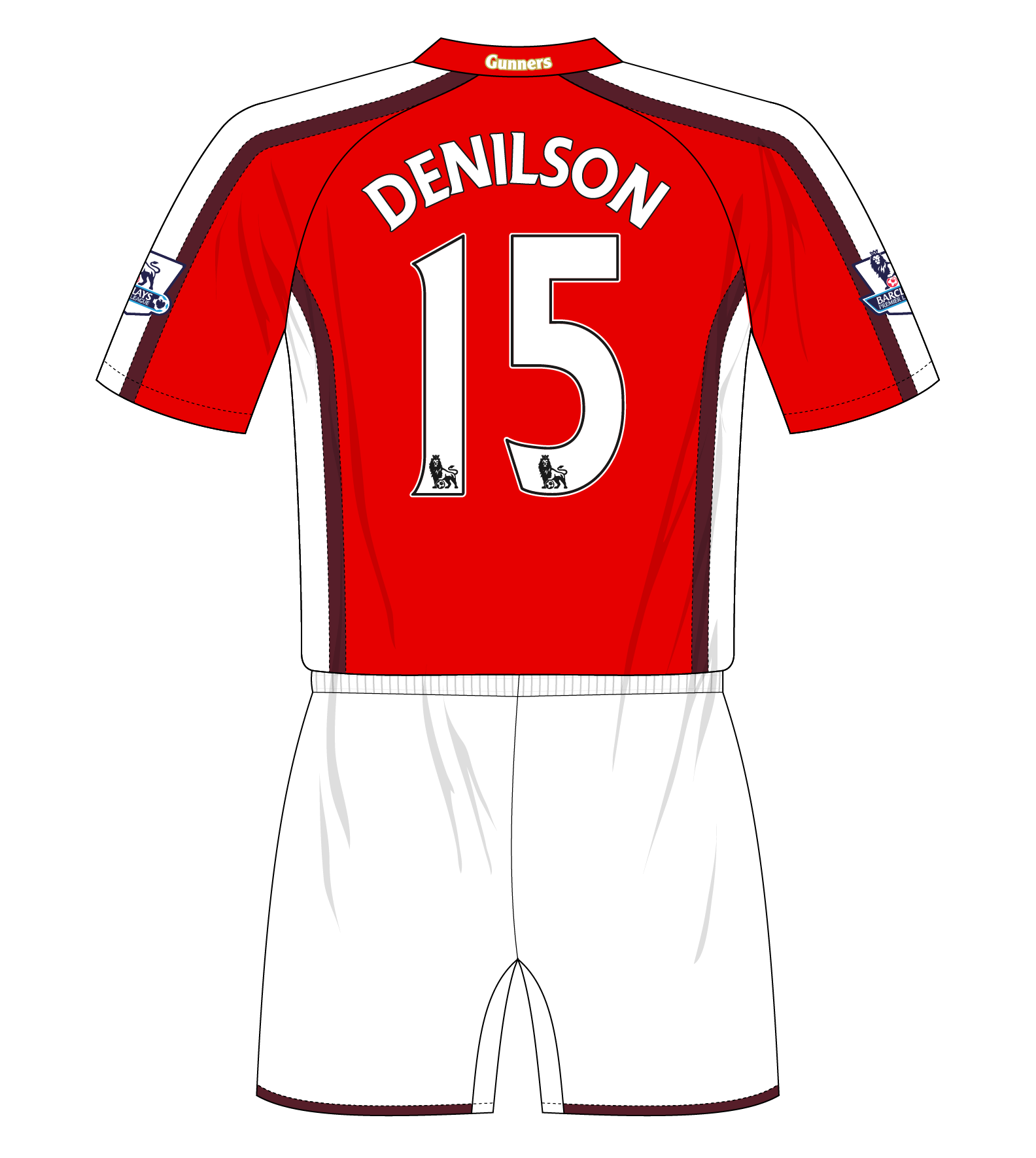 Arsenal-2008-2009-home-number-15-Denilson – Museum of Jerseys