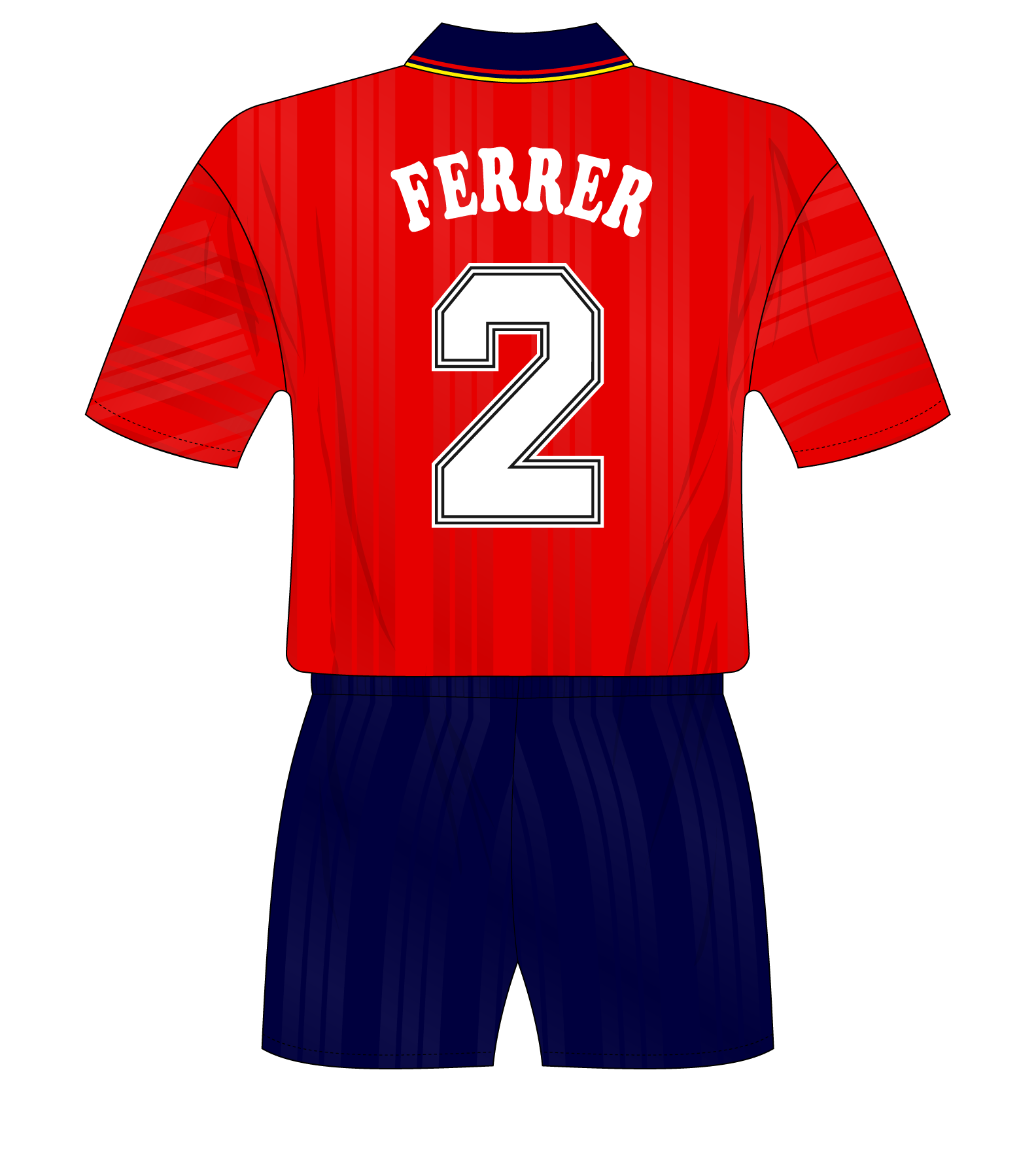 Spain-1994-adidas-World-Cup-home-number-2-Ferrer – Museum of Jerseys