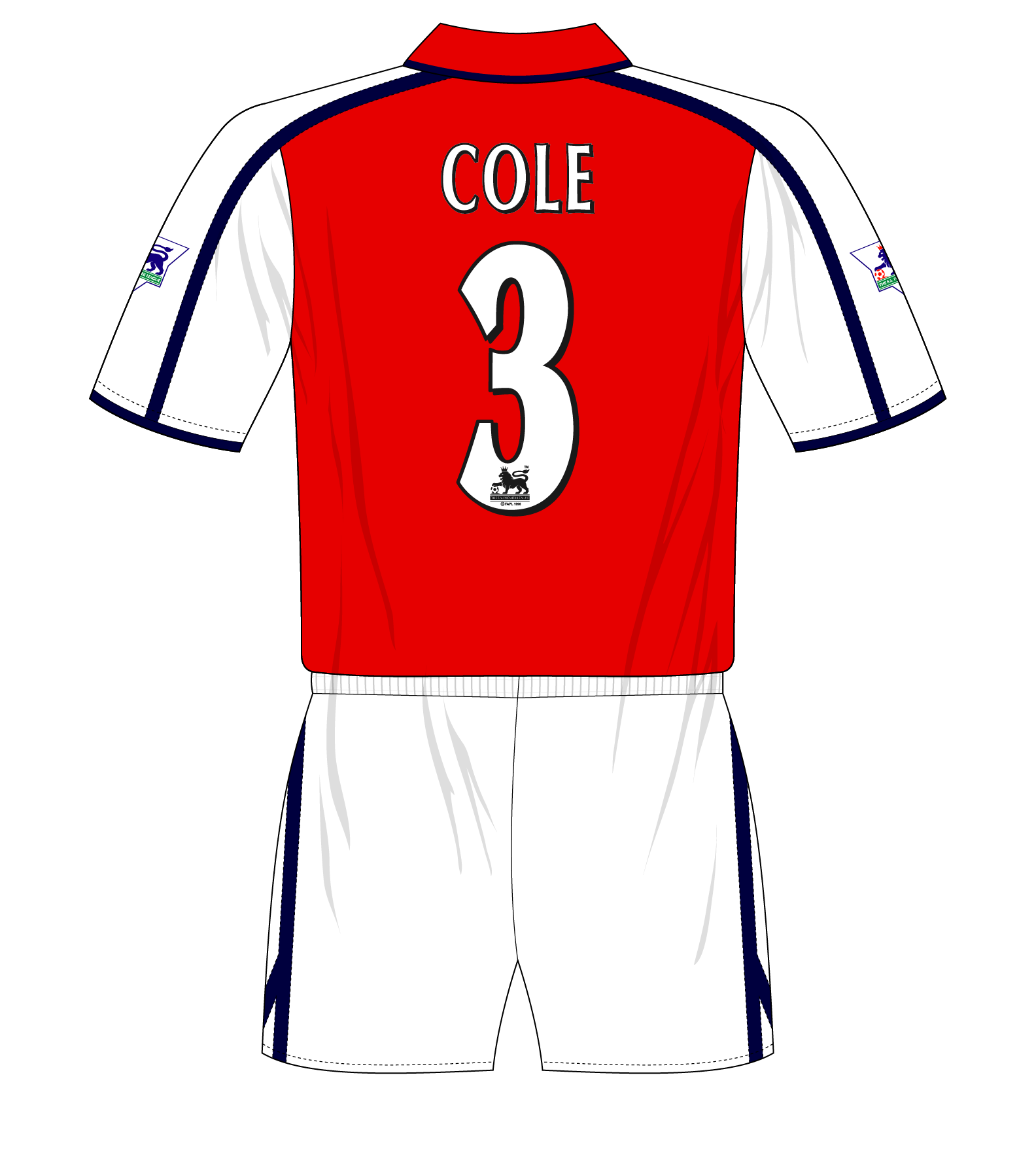 Arsenal-2001-2002-home-number-3-Cole – Museum of Jerseys