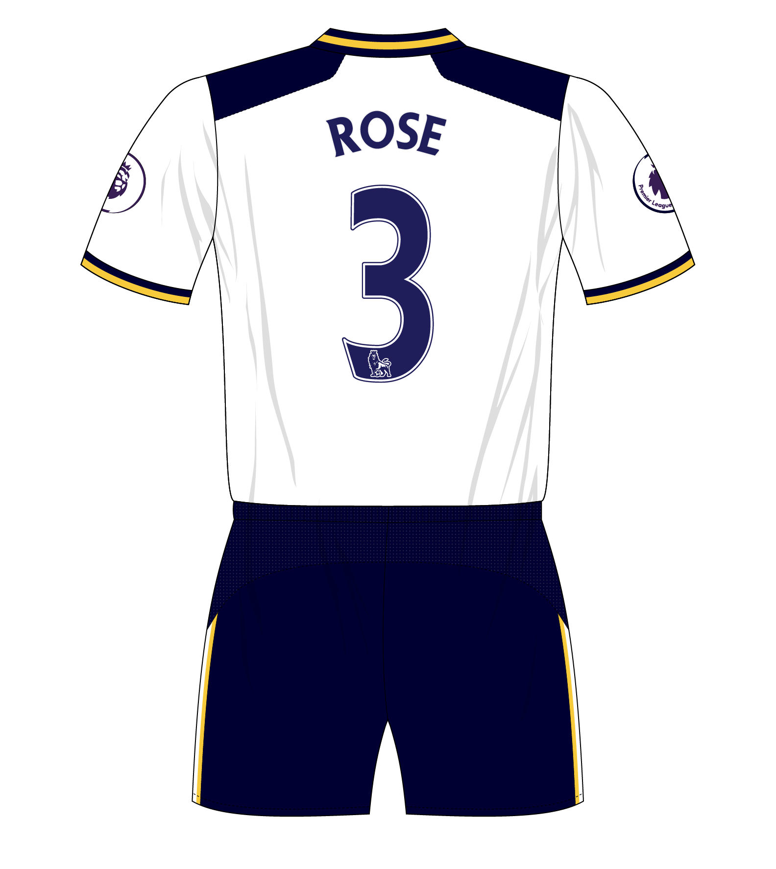 Tottenham-Hotspur-Spurs-2016-2017-home-number-3-Rose – Museum of Jerseys