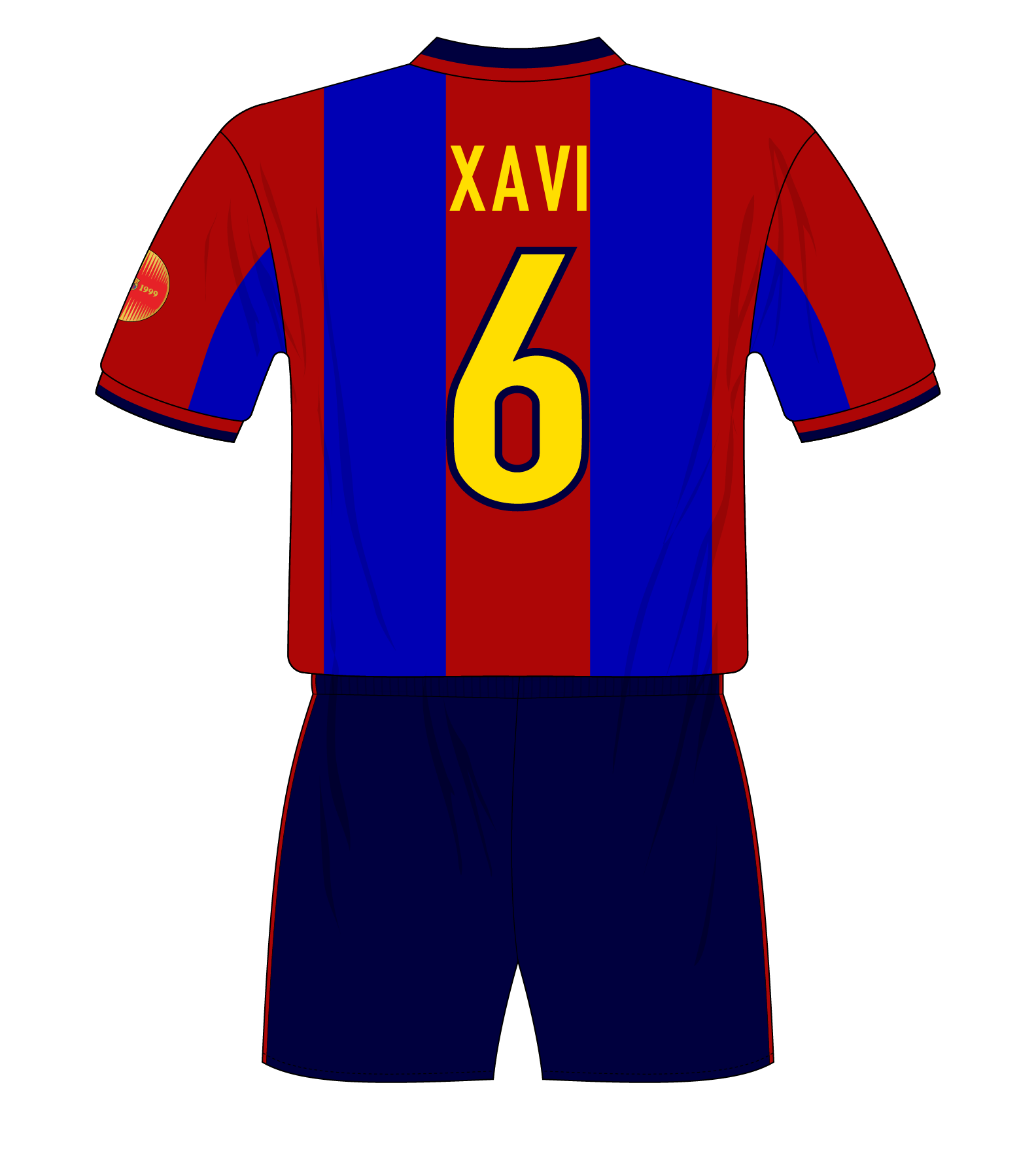 Barcelona-1998-1999-home-number-6-Xavi – Museum of Jerseys