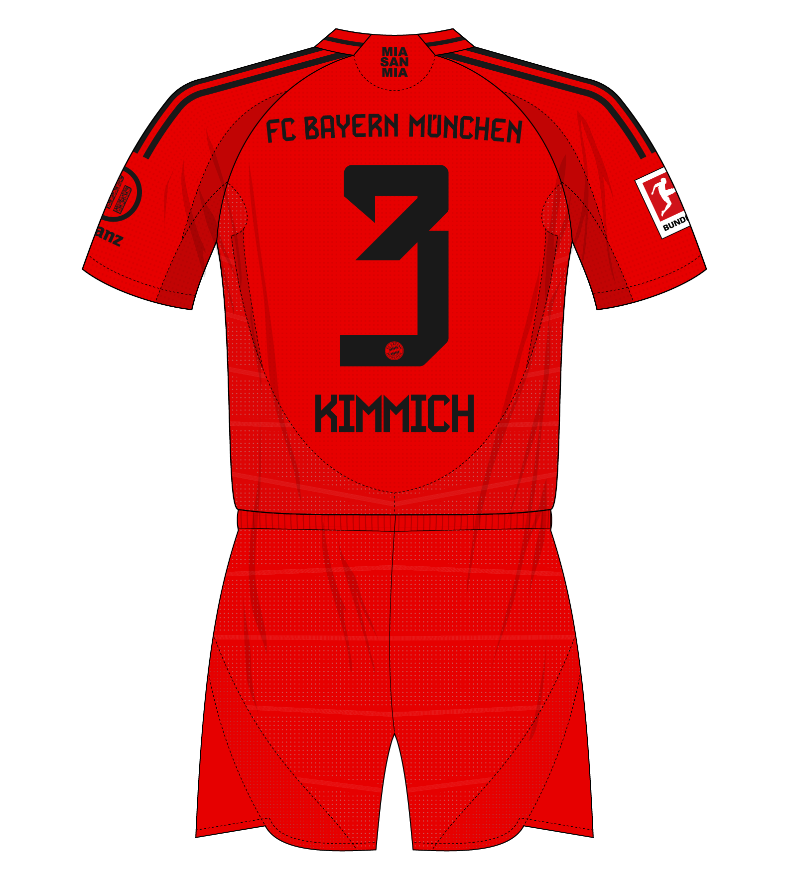Bayern-Munich-2024-2025-home-number-3-Kimmich – Museum of Jerseys