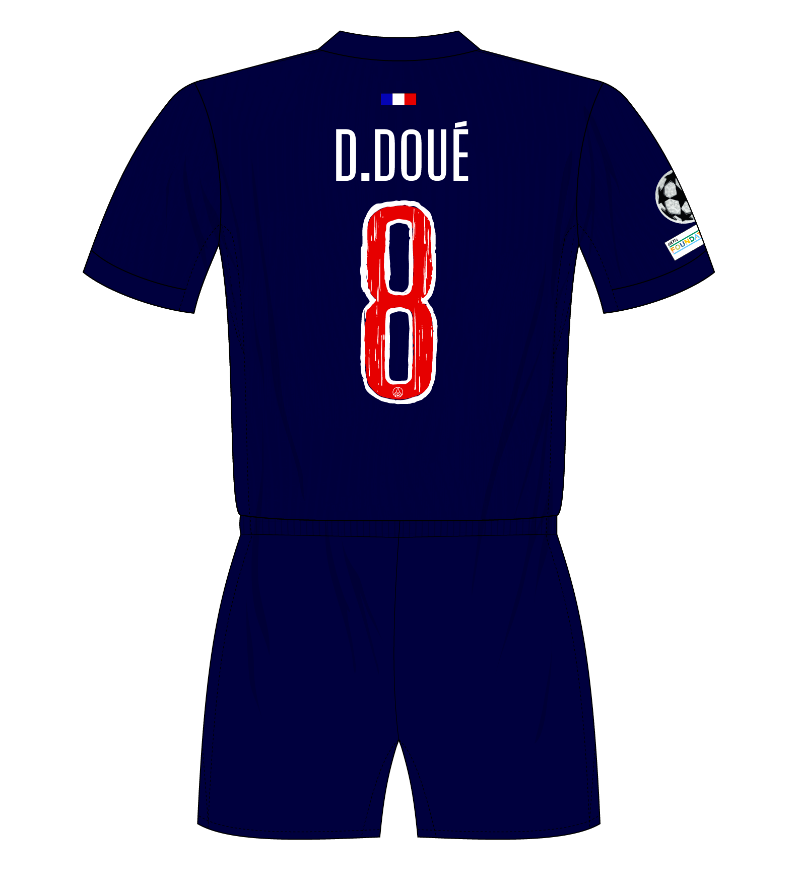 Paris-Saint-Germain-PSG-2024-2025-home-Champions-League-number-8-Doué ...
