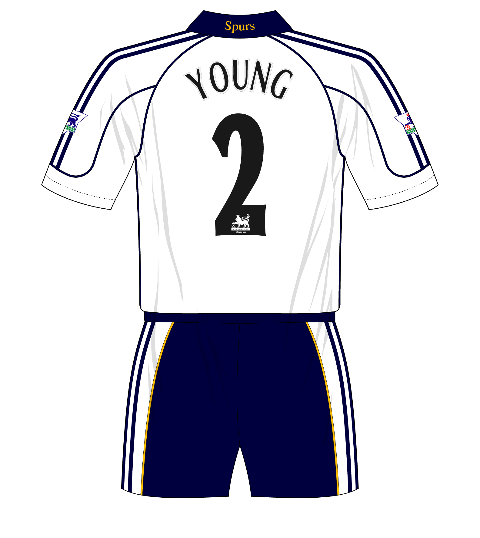 Tottenham-Hotspur-Spurs-1999-2000-adidas-home-number-2-Young – Museum ...