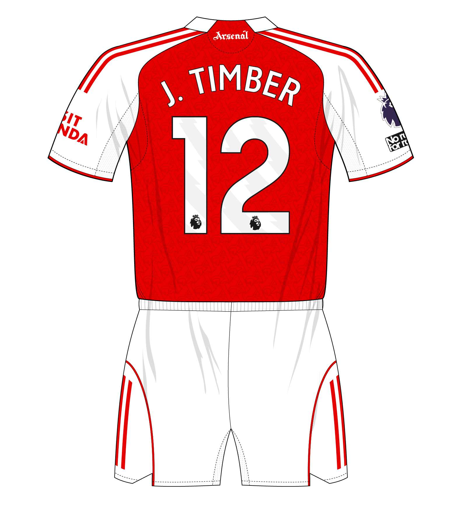 Arsenal-2025-2026-home-number-12-Timber – Museum of Jerseys